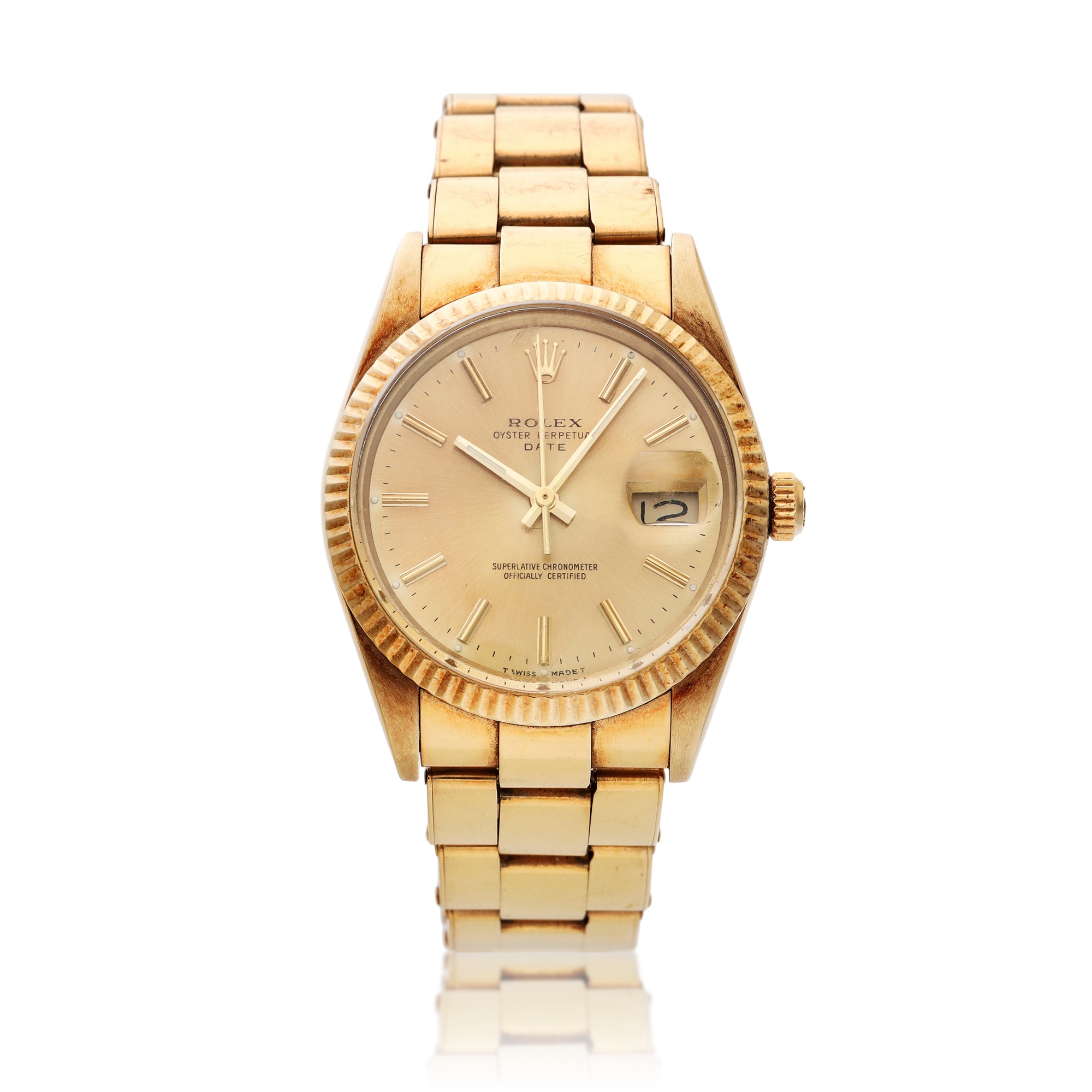 Reference 15007 Date | A yellow gold automatic wristwatch with date and ...