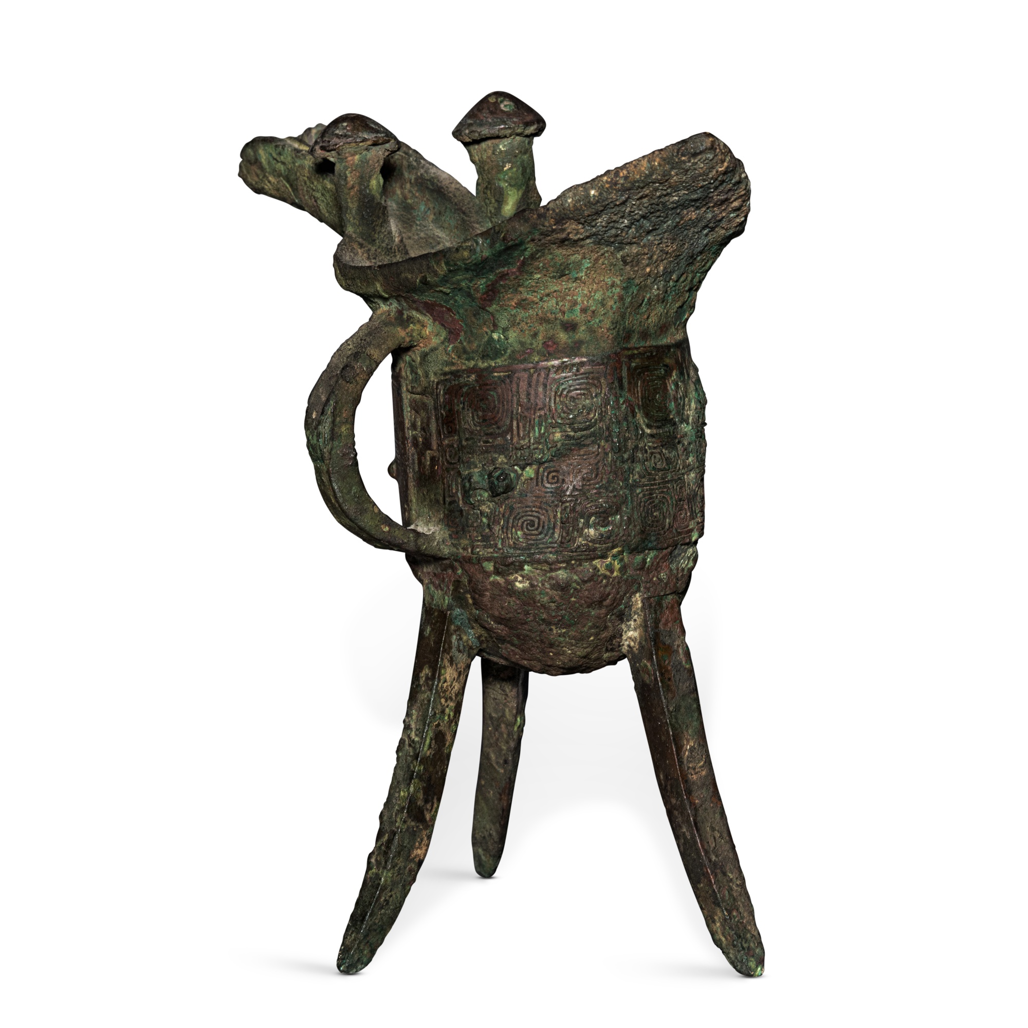 An archaic bronze ritual wine vessel (Jue), Late Shang dynasty | 商末 牢爵 ...