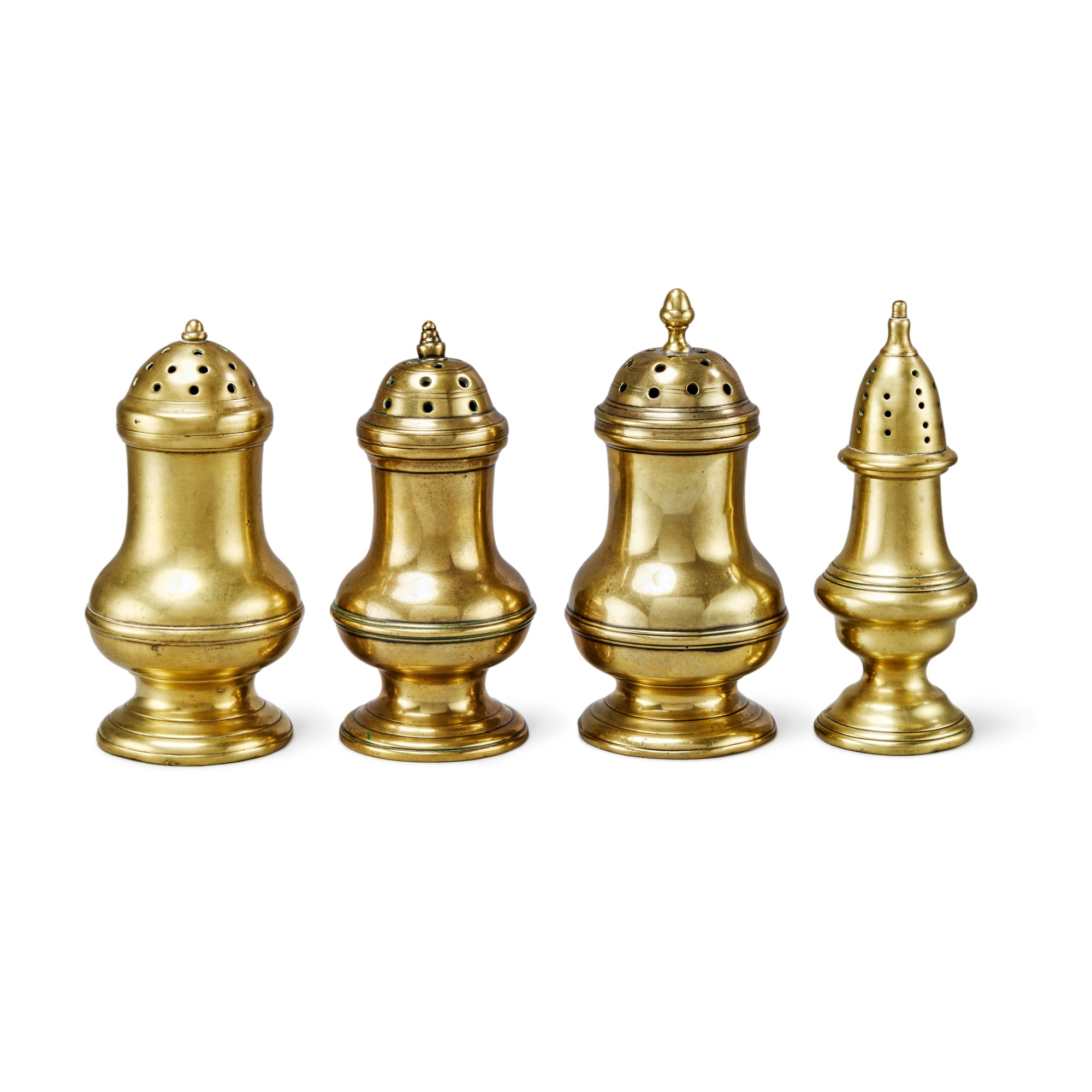 Group of Four English Cast Brass Casters, 18th Century | The Kindig ...