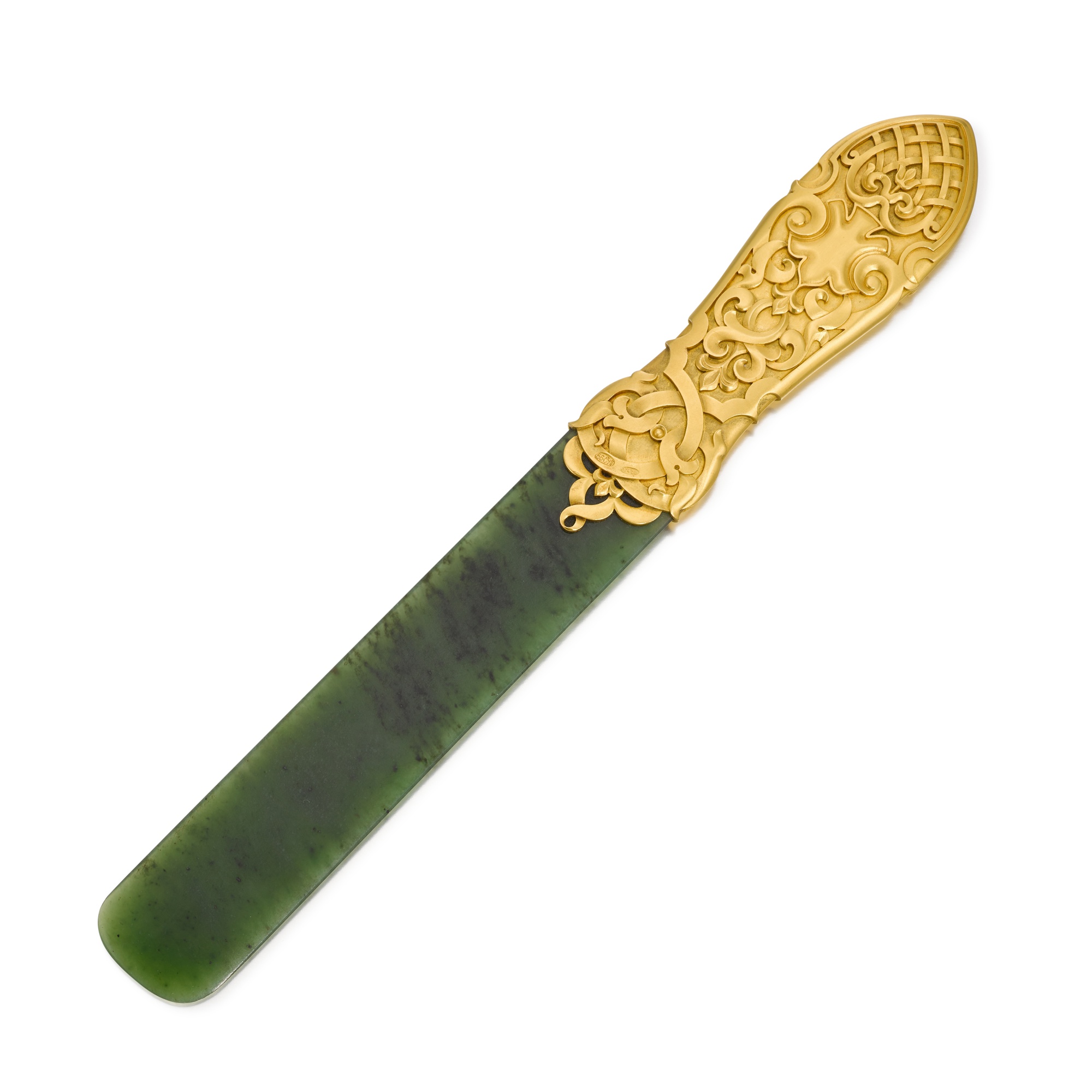 A gold-mounted nephrite paperknife, Friedrich Koechli, St Petersburg ...