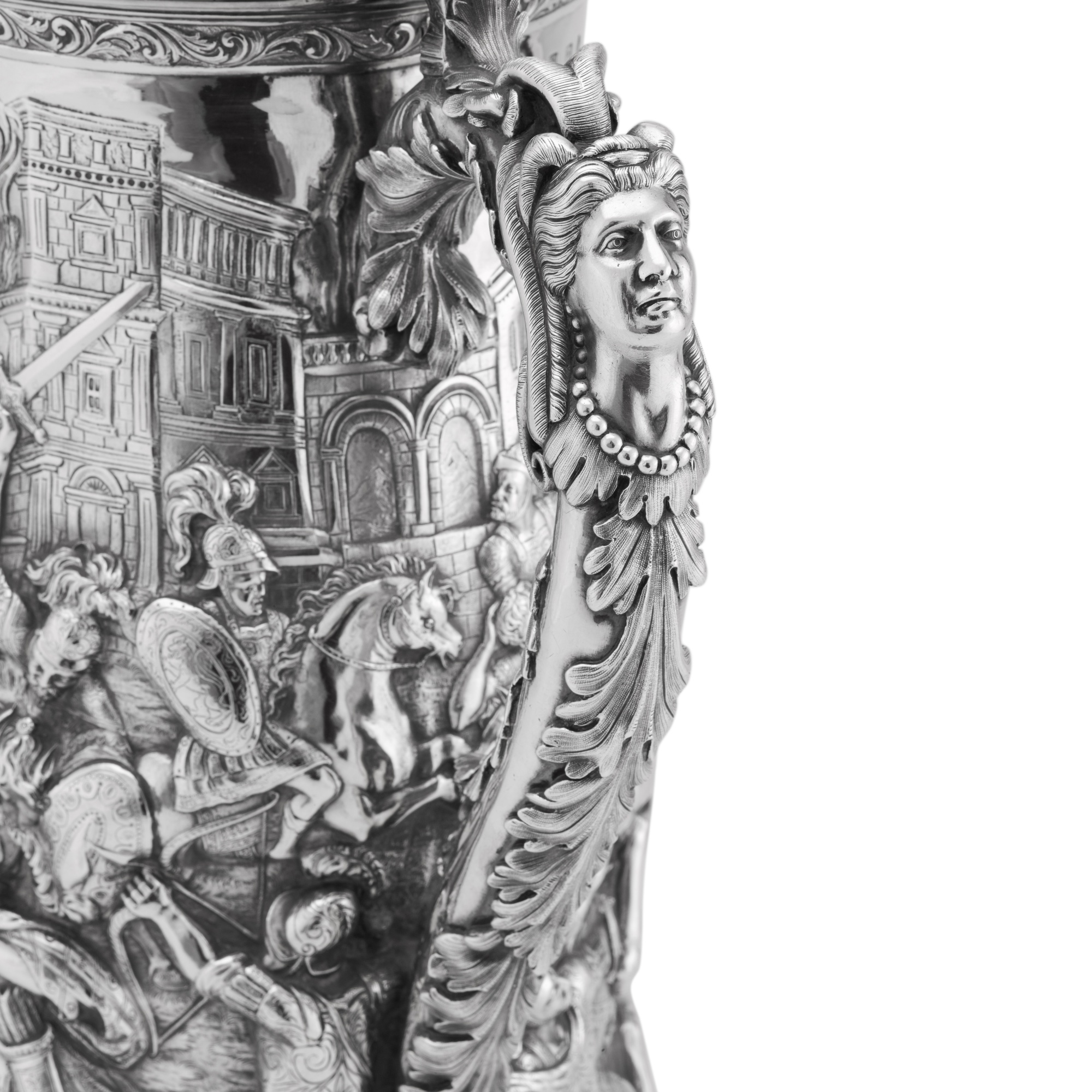 A monumental Victorian silver electrotype tankard, Frederick Elkington ...