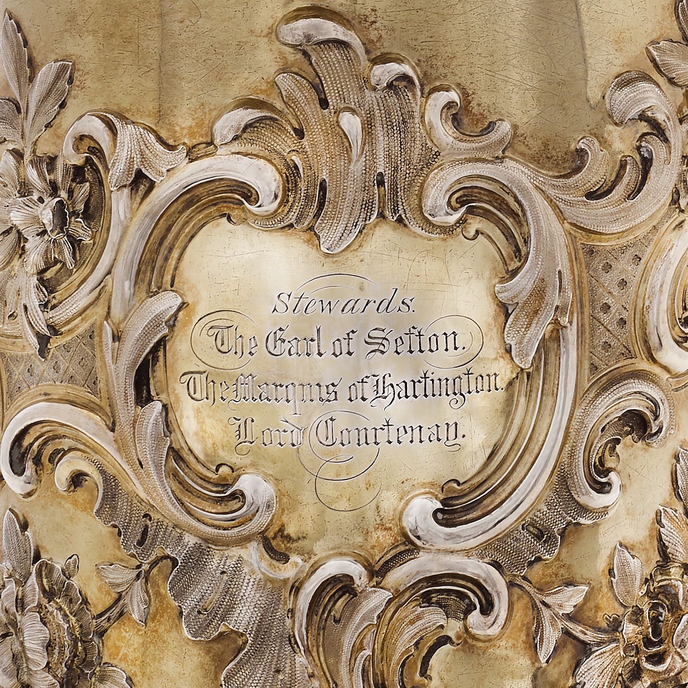 The Molyneux Cup, Liverpool Races, July 1861. A large Victorian silver ...