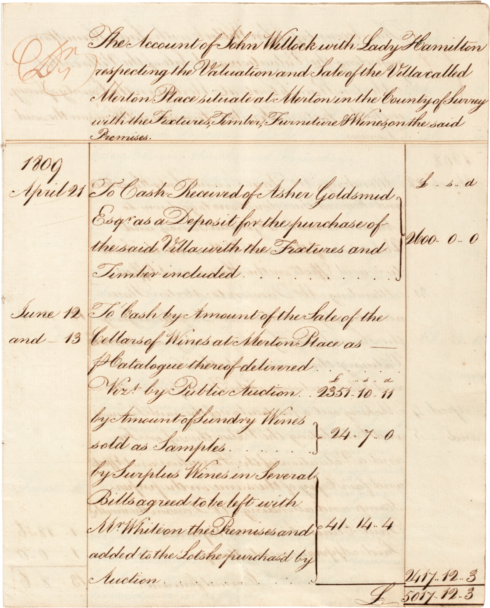 Emma, Lady Hamilton--Merton Place | Collection of financial papers ...