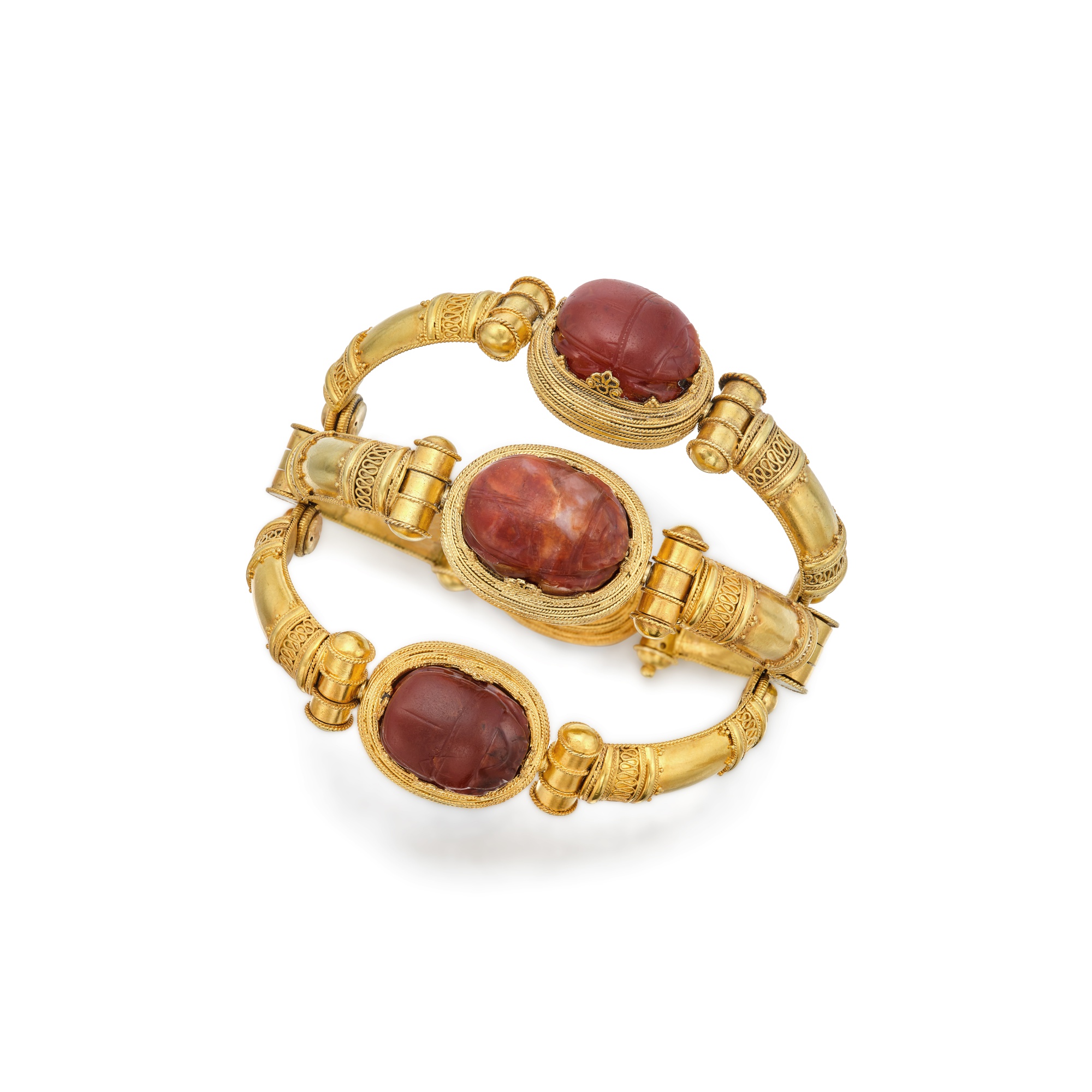 Gold and Carnelian Bracelet | Castellani | 黃金及紅玉髓手鏈 | Magnificent ...