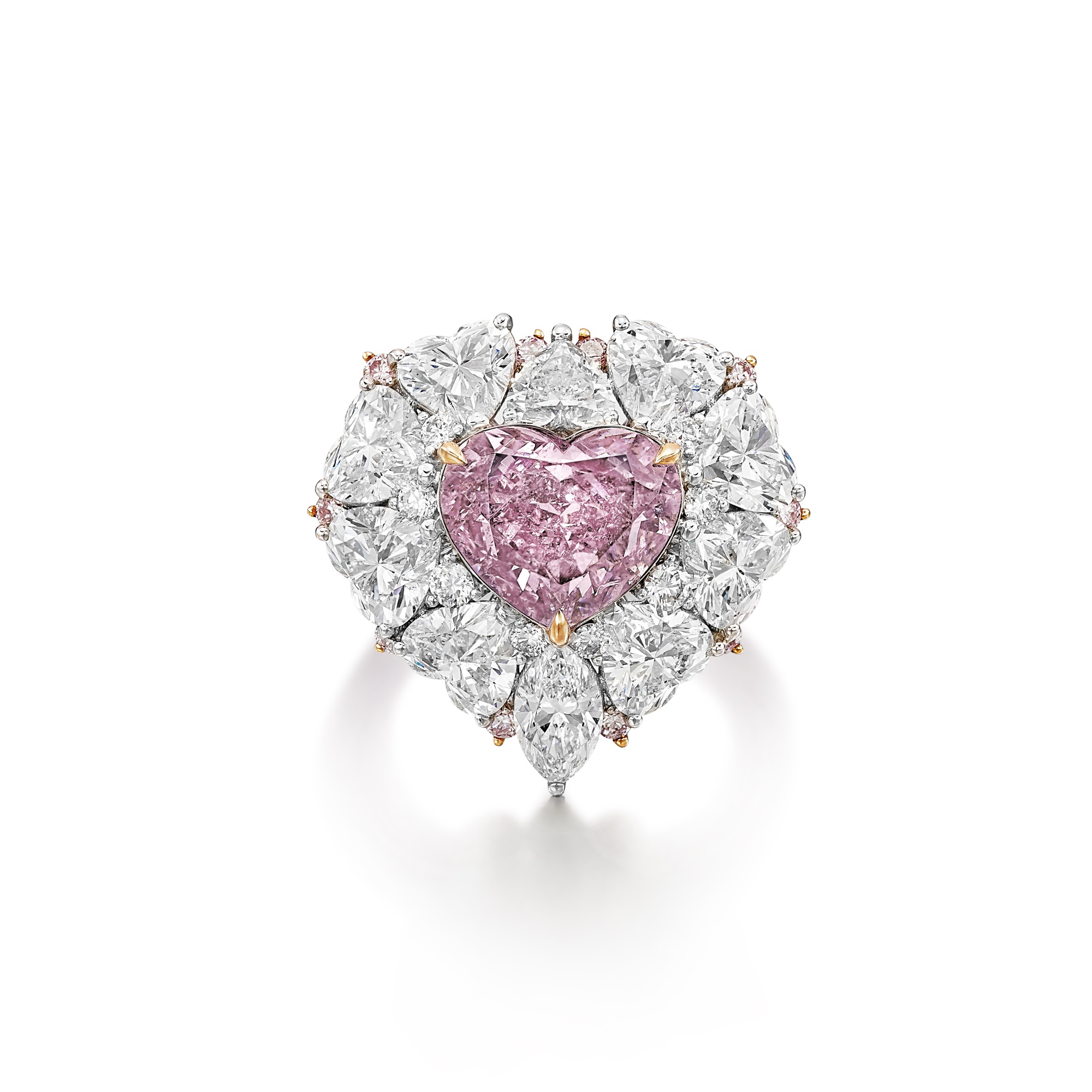 Fancy Intense Pink-Purple Diamond and Diamond Ring | 3.04克拉 濃彩粉紅紫色鑽石 配 ...