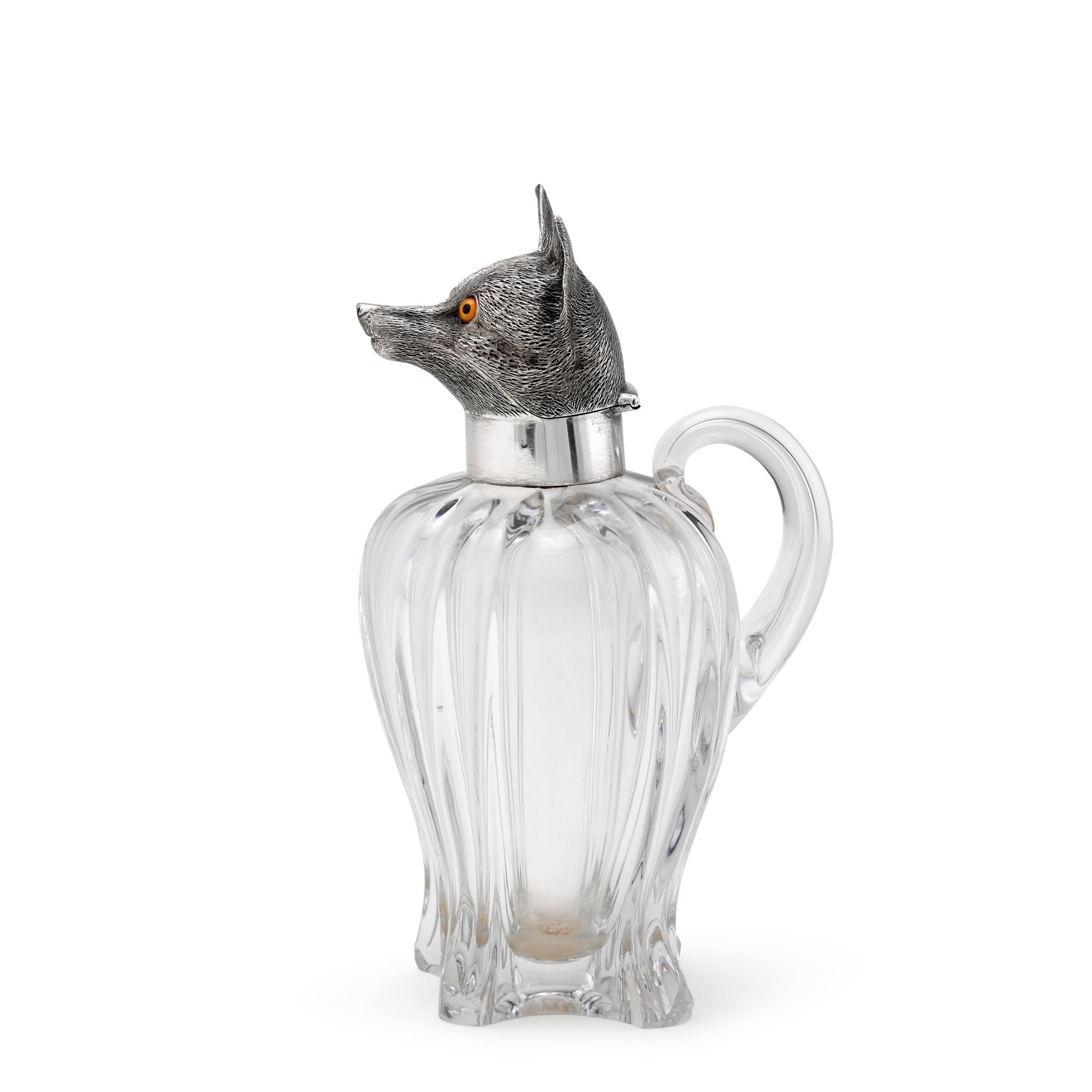 A rare Victorian novelty silver fox claret jug, William Hornby, London ...