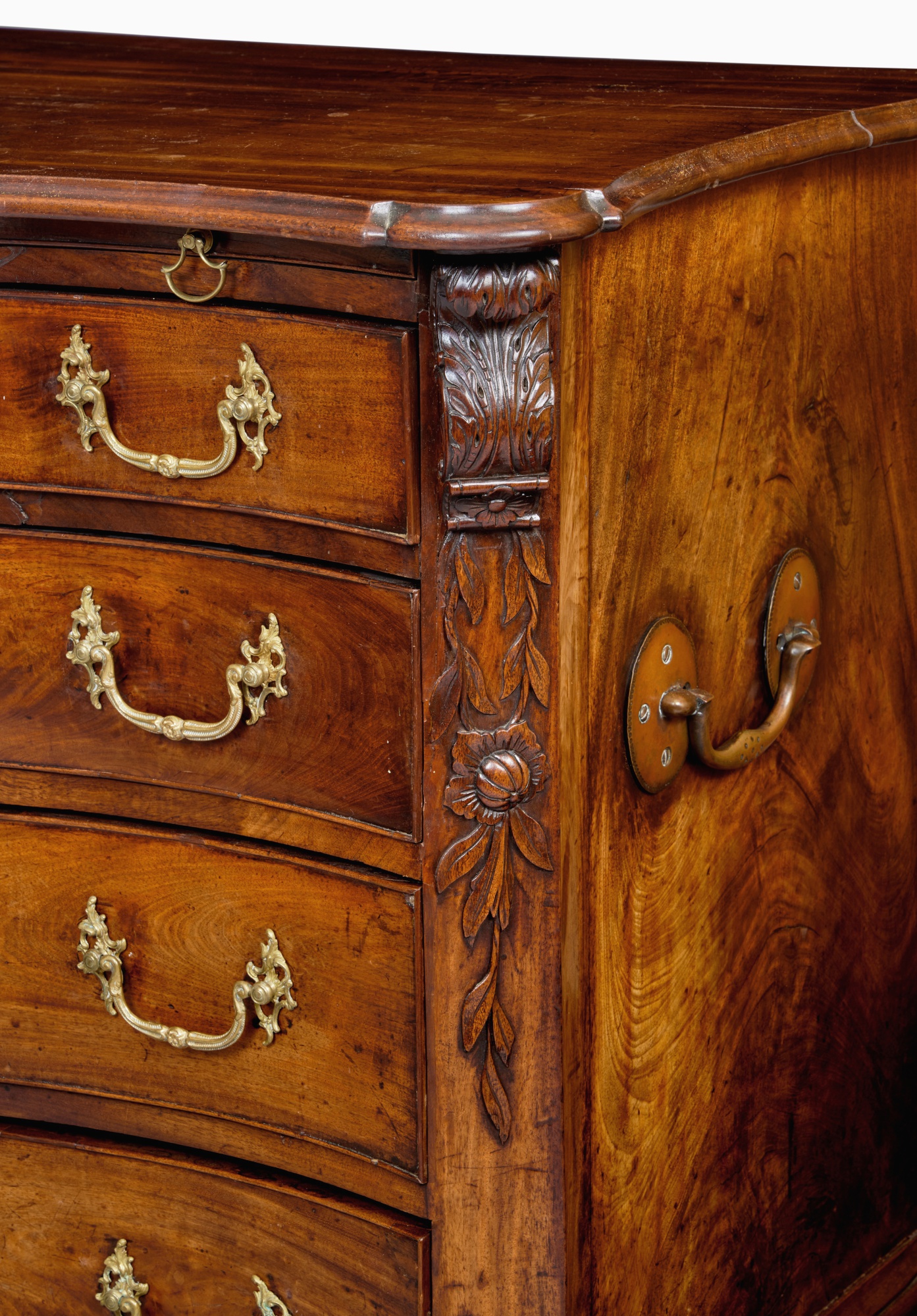 A Chippendale Mahogany Serpentine-Front and Side Dressing Chest of ...