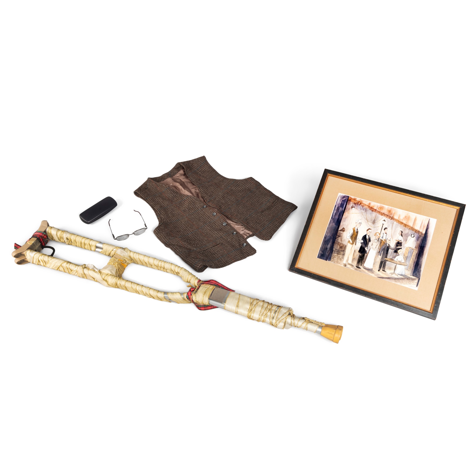 "Our Town" | Vest worn by Newman on stage, with a pair of crutches ...