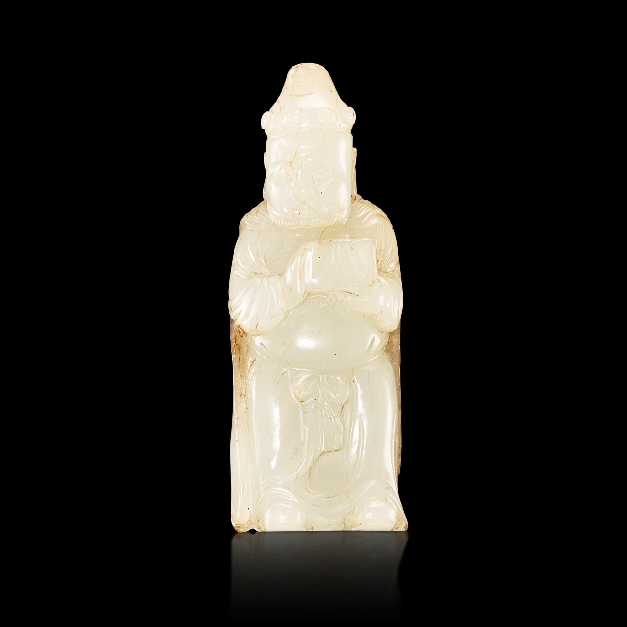 A small white and russet jade figure of a foreigner, Tang - Song ...