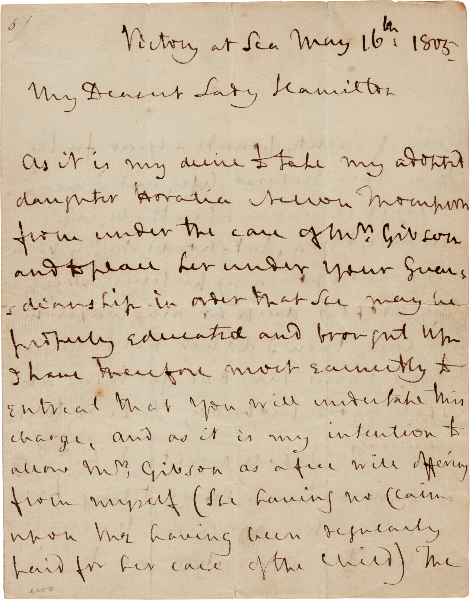 Horatio, Viscount Nelson | Autograph letter signed, to Emma Hamilton ...