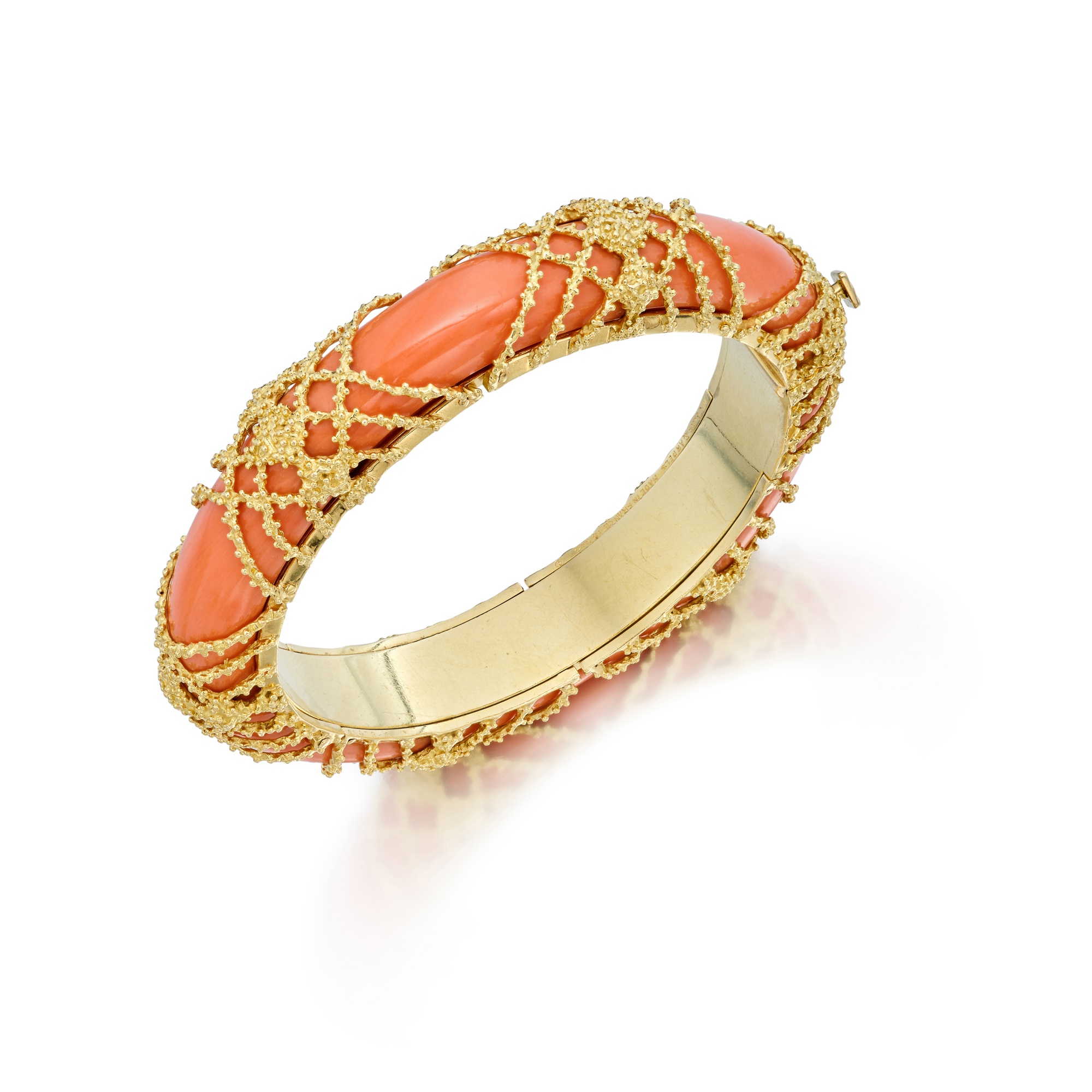 Gold and Coral Bangle-Bracelet, France | Fine Jewels | 2023 | Sotheby's
