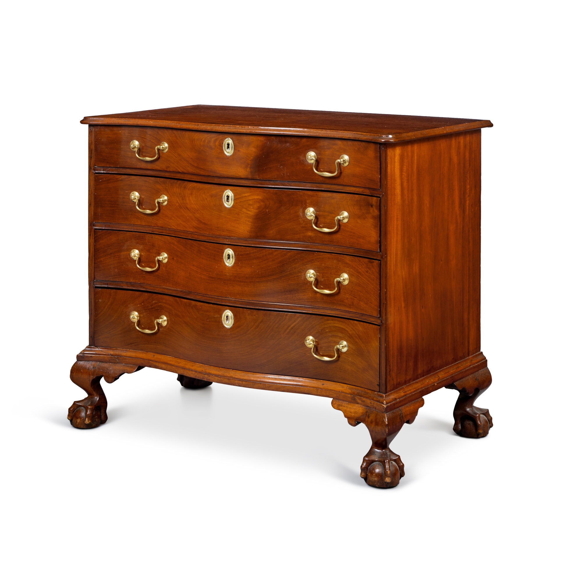 A Chippendale Mahogany Serpentine-Front Chest of Drawers, Samuel Stone ...