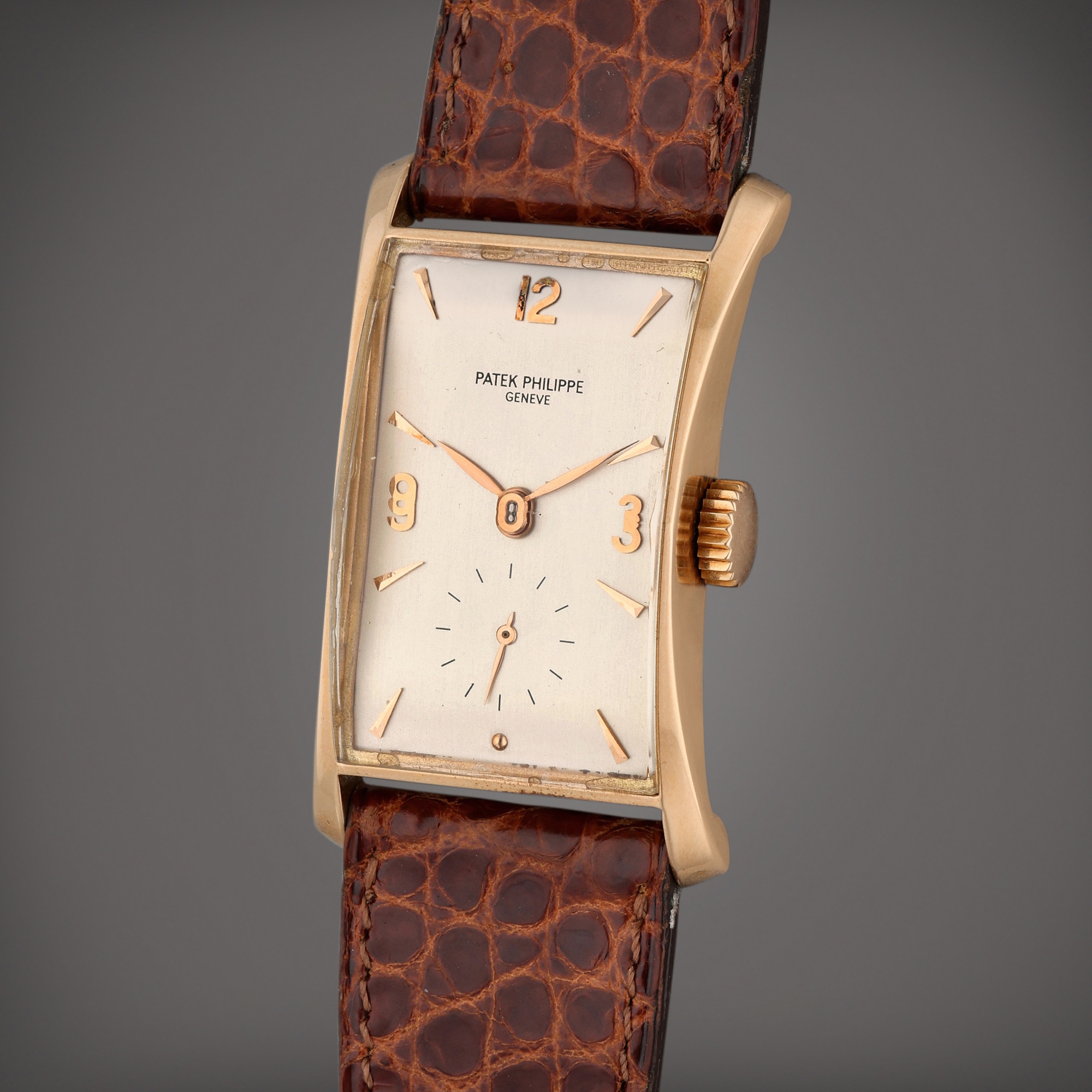 Reference 1593 Hour Glass | A pink gold rectangular wristwatch, Made in ...