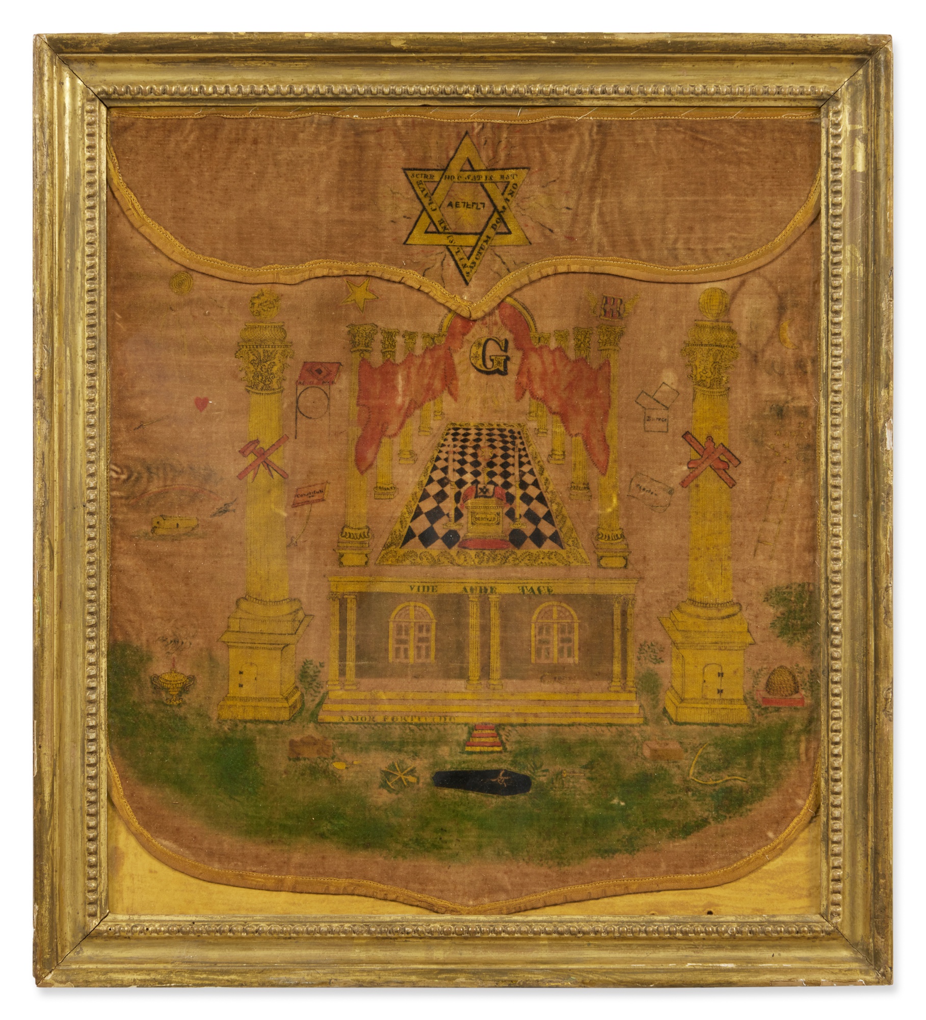 Masonic Apron, Harriet Van Rensselaer, Chittenango, New York, June 13 ...