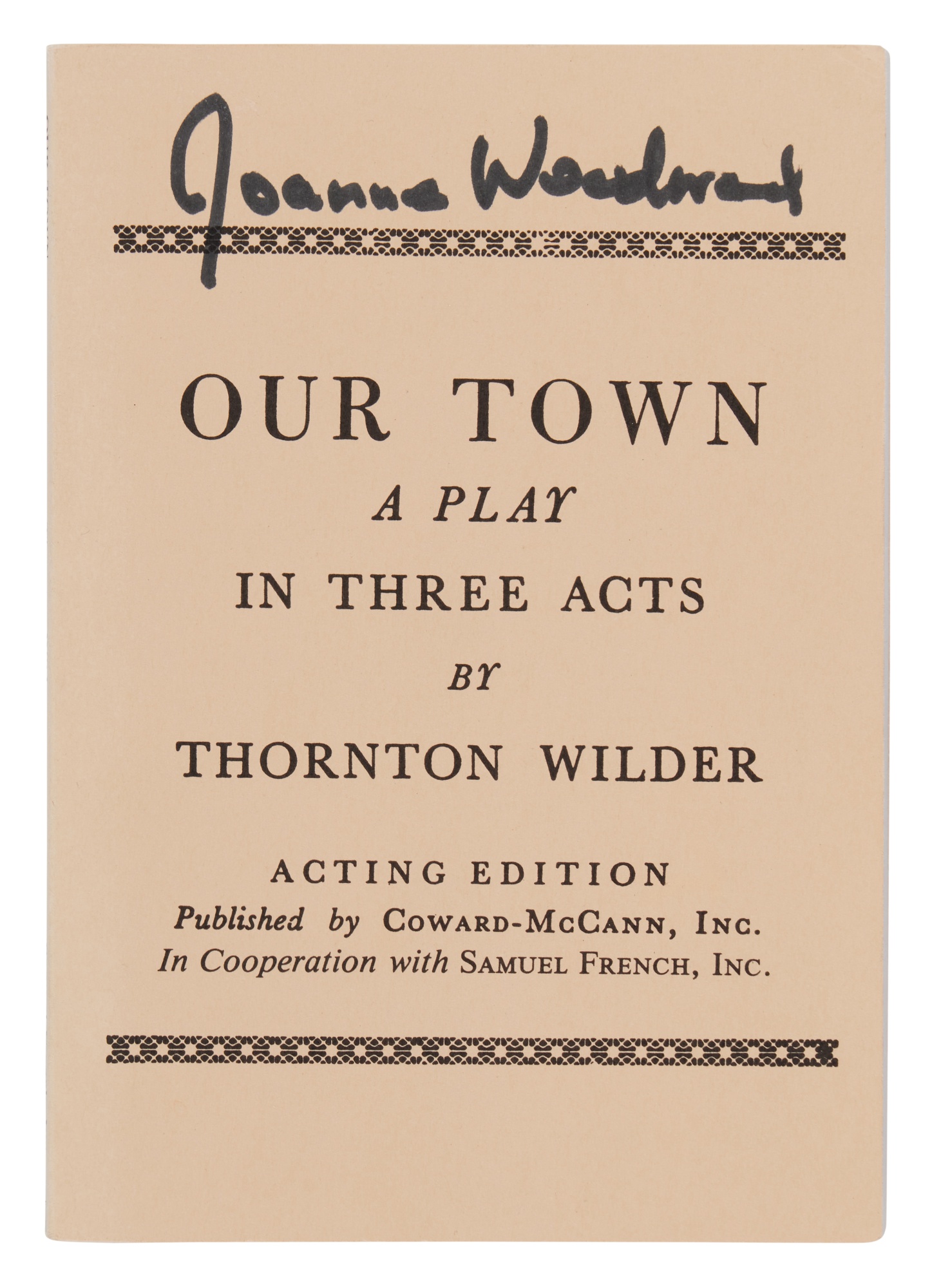 Our Town Play Signed By Joanne Woodward A Life Legacy The