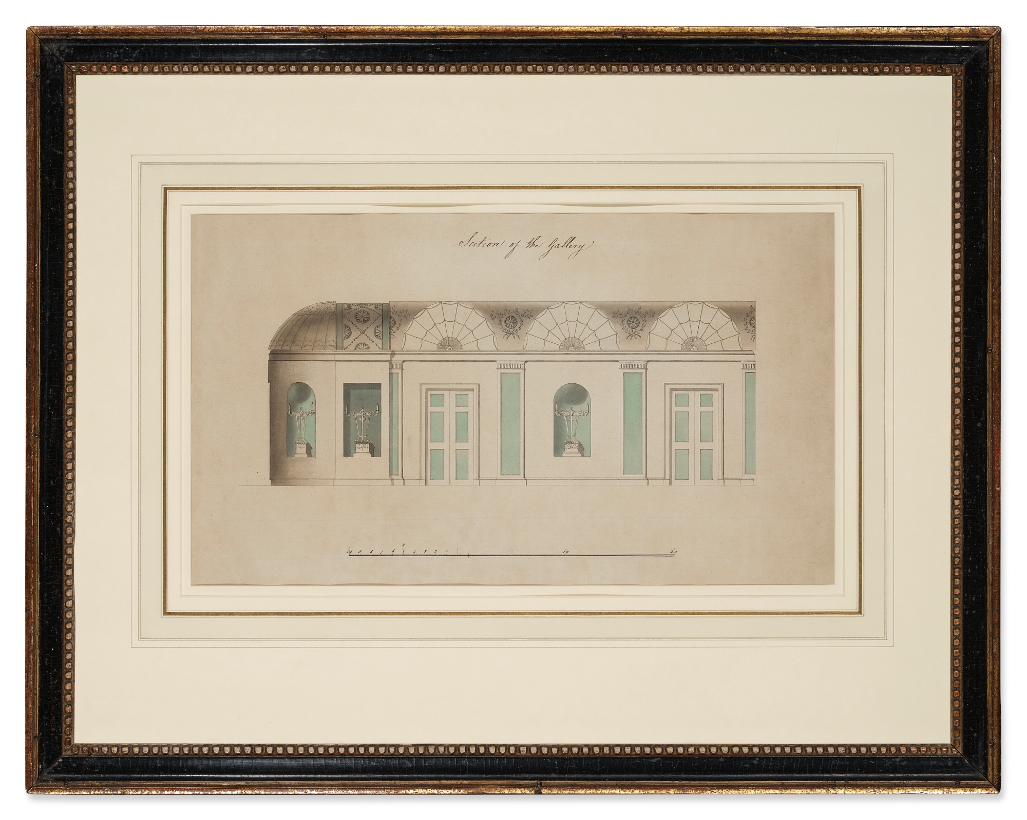 Section of the Proposed Gallery at Blithfield Hall, Staffordshire | Old ...