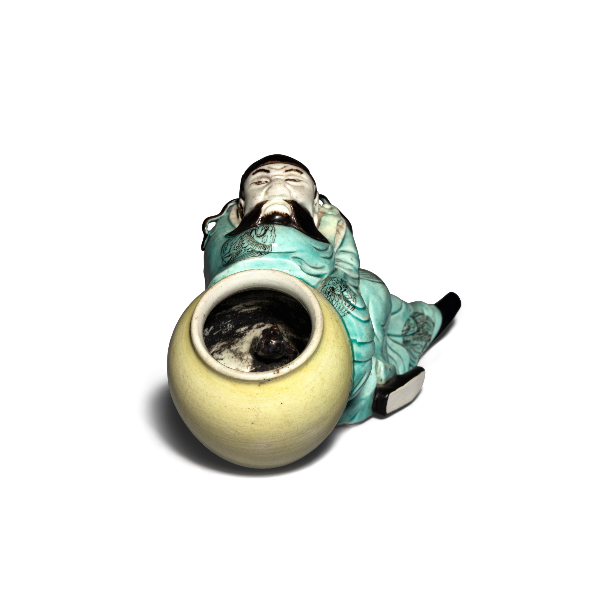 A famille-verte biscuit 'Li Bai' water pot, Qing dynasty, Kangxi period ...