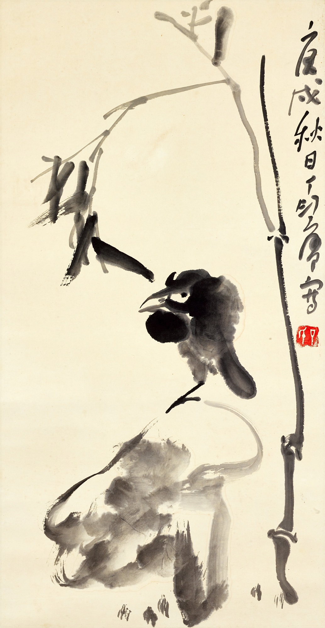 丁衍庸 竹石小鳥 | Ding Yanyong, Bamboo, Rock and Bird | Inkspiration: Chinese ...