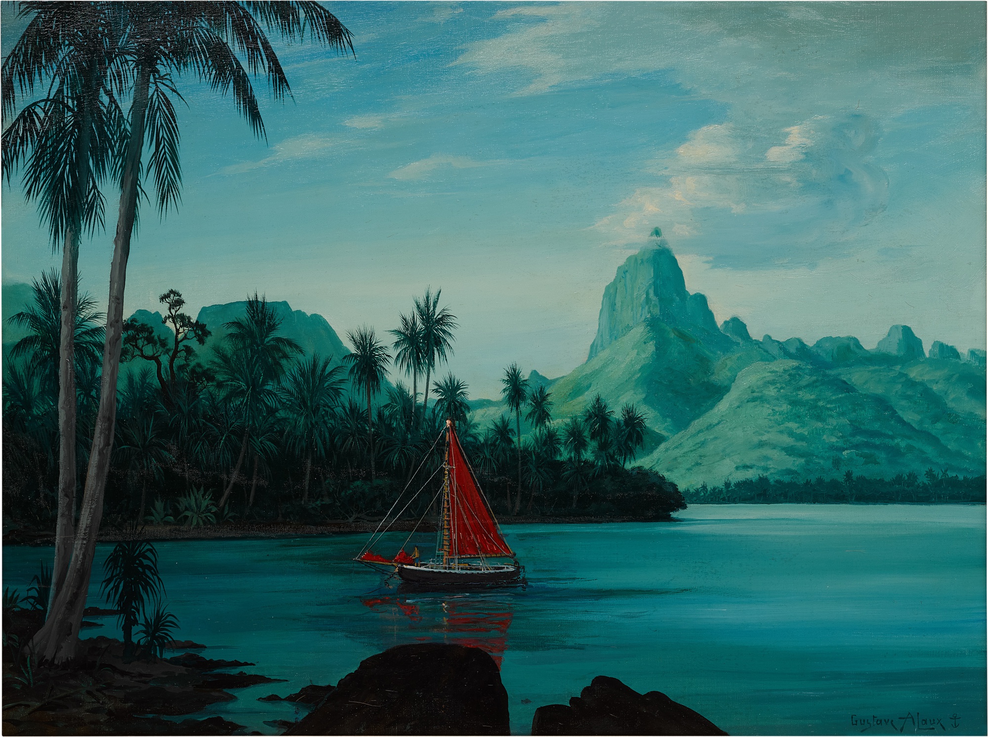 Alain Gerbault sur son Firecrest a Tahiti | 19th-Century Works of Art ...