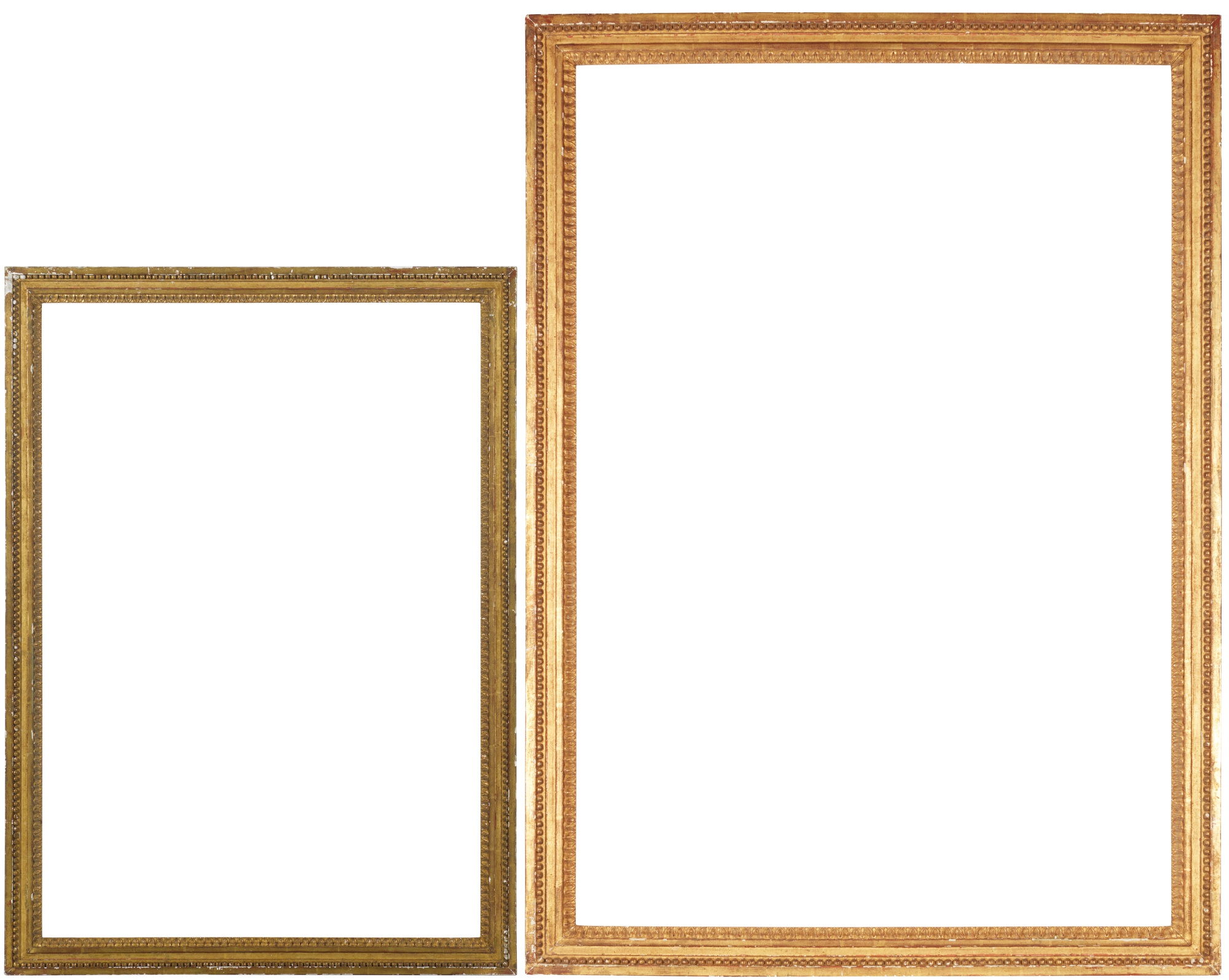 A pair of Louis XVI Neo-Classical carved giltwood baguette frames ...