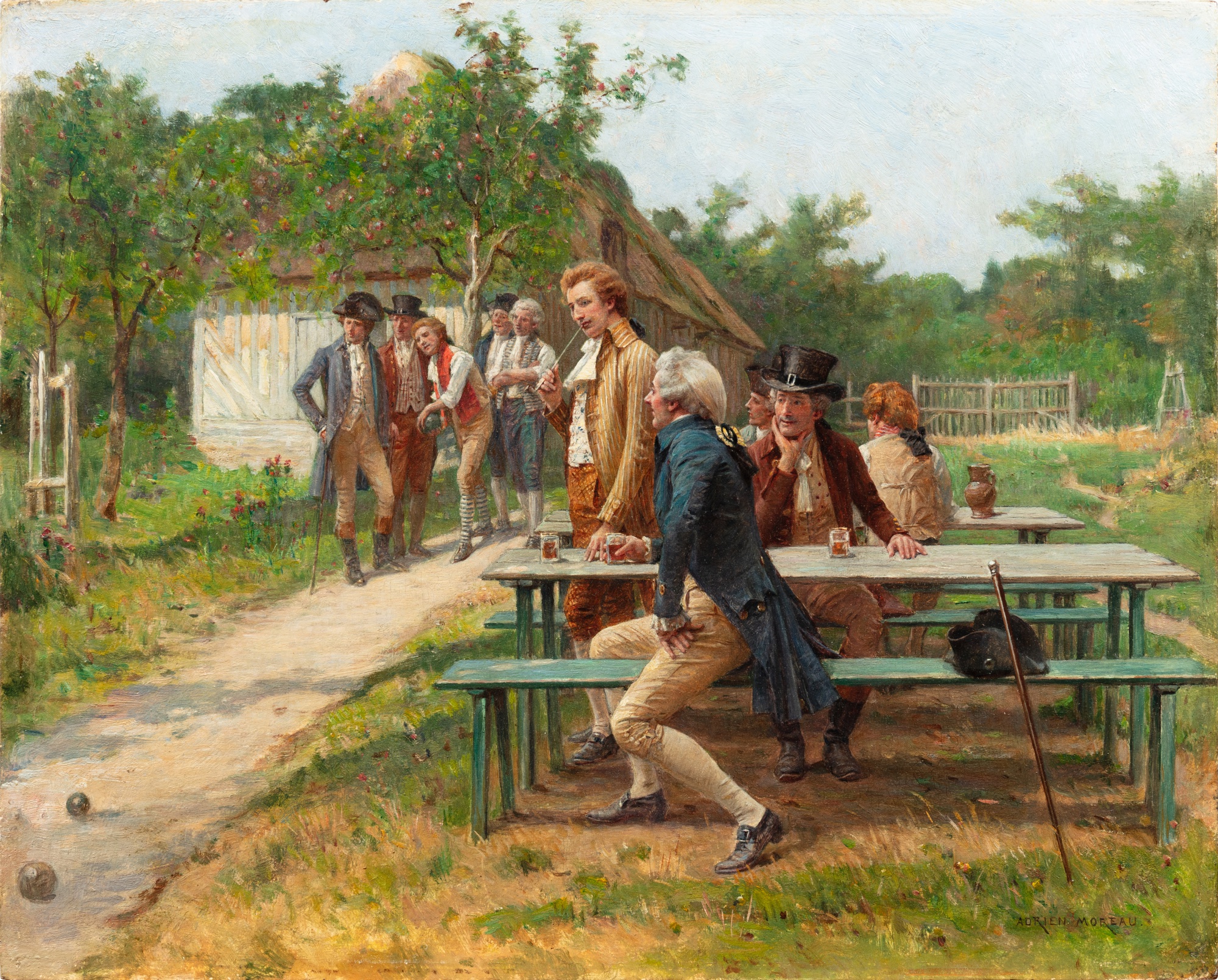 The boule players | La partie de boule | Tableaux Dessins Sculptures ...