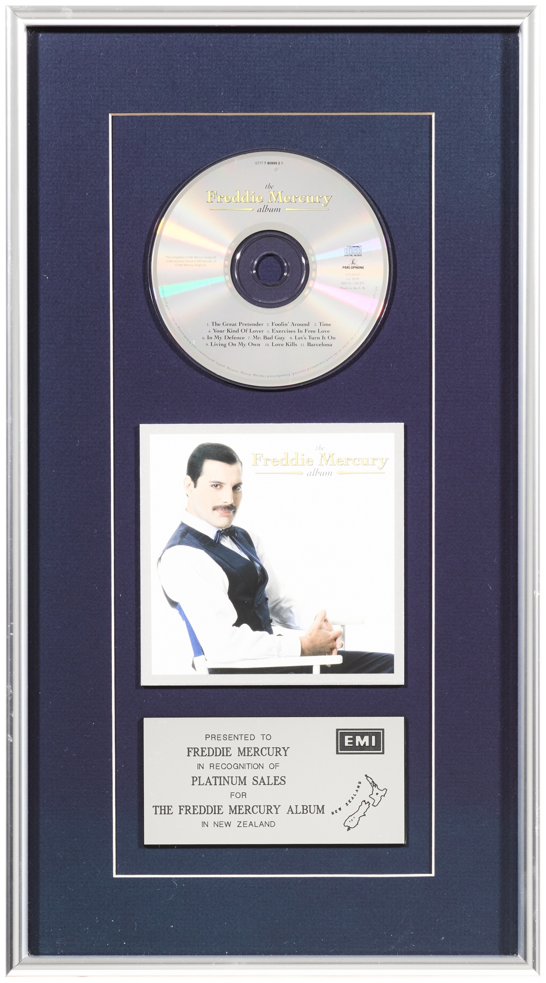 Freddie Mercury’s New Zealand in-house sales award for The Freddie ...