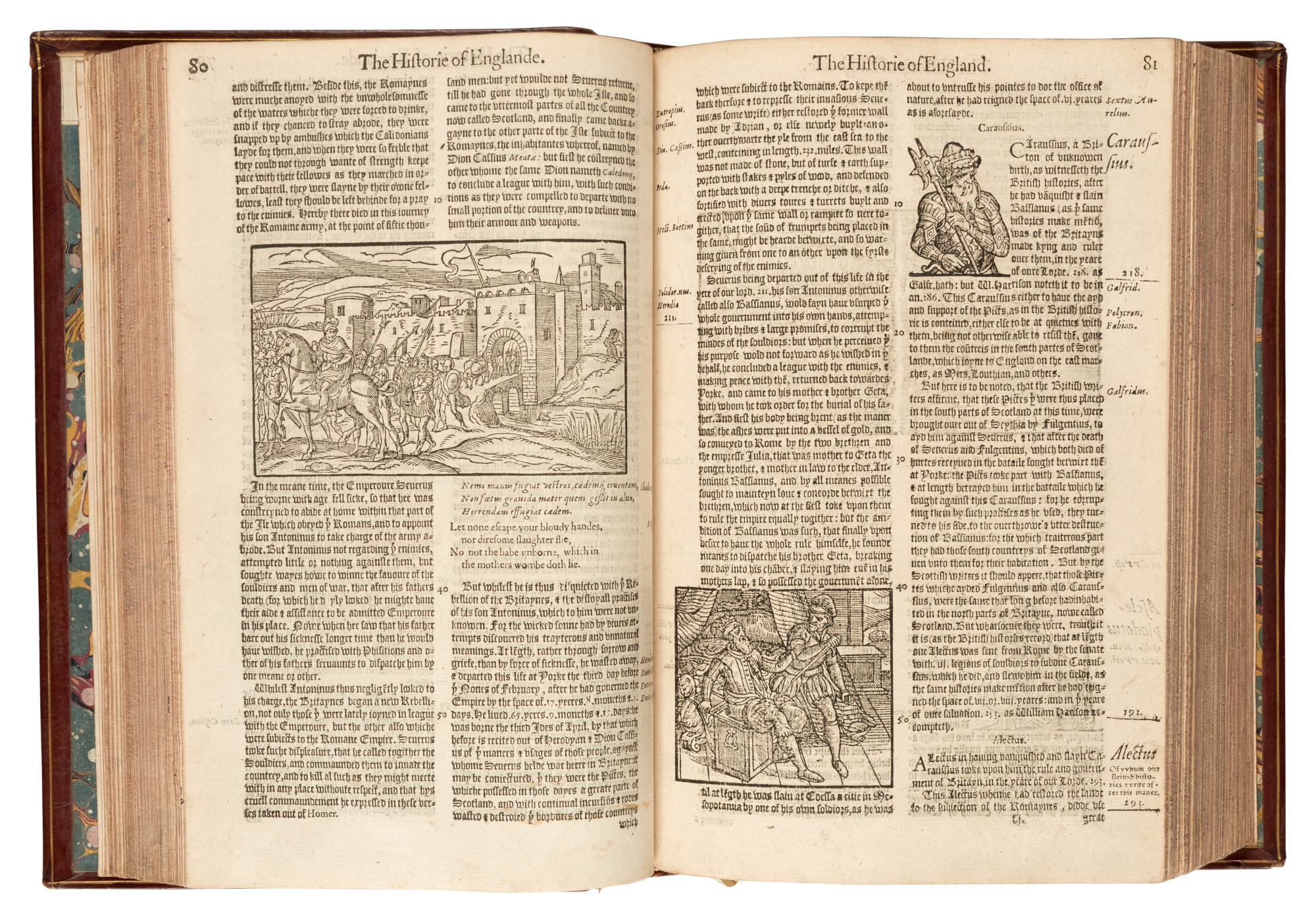 Raphael Holinshed | Chronicles, London, 1577, 2 volumes, later diced calf, George Steevens copy ...