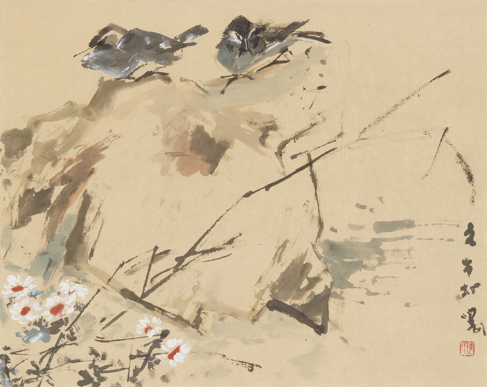 Chen Wen Hsi 陳文希 | i) Sparrows and flowers ii) Ducks iii) Two Birds iv ...