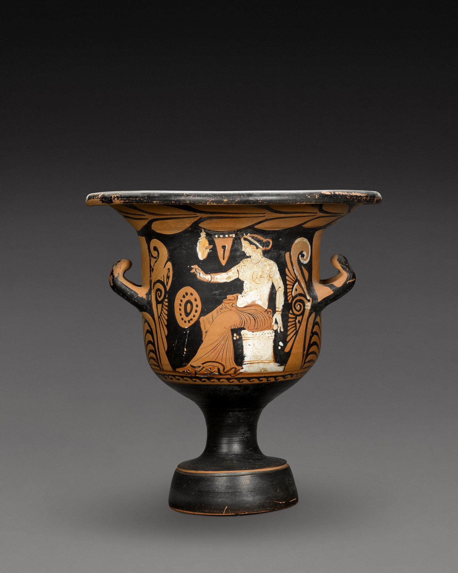 A Paestan Red-figured Krater, attributed to the Painter of Naples 2585 ...