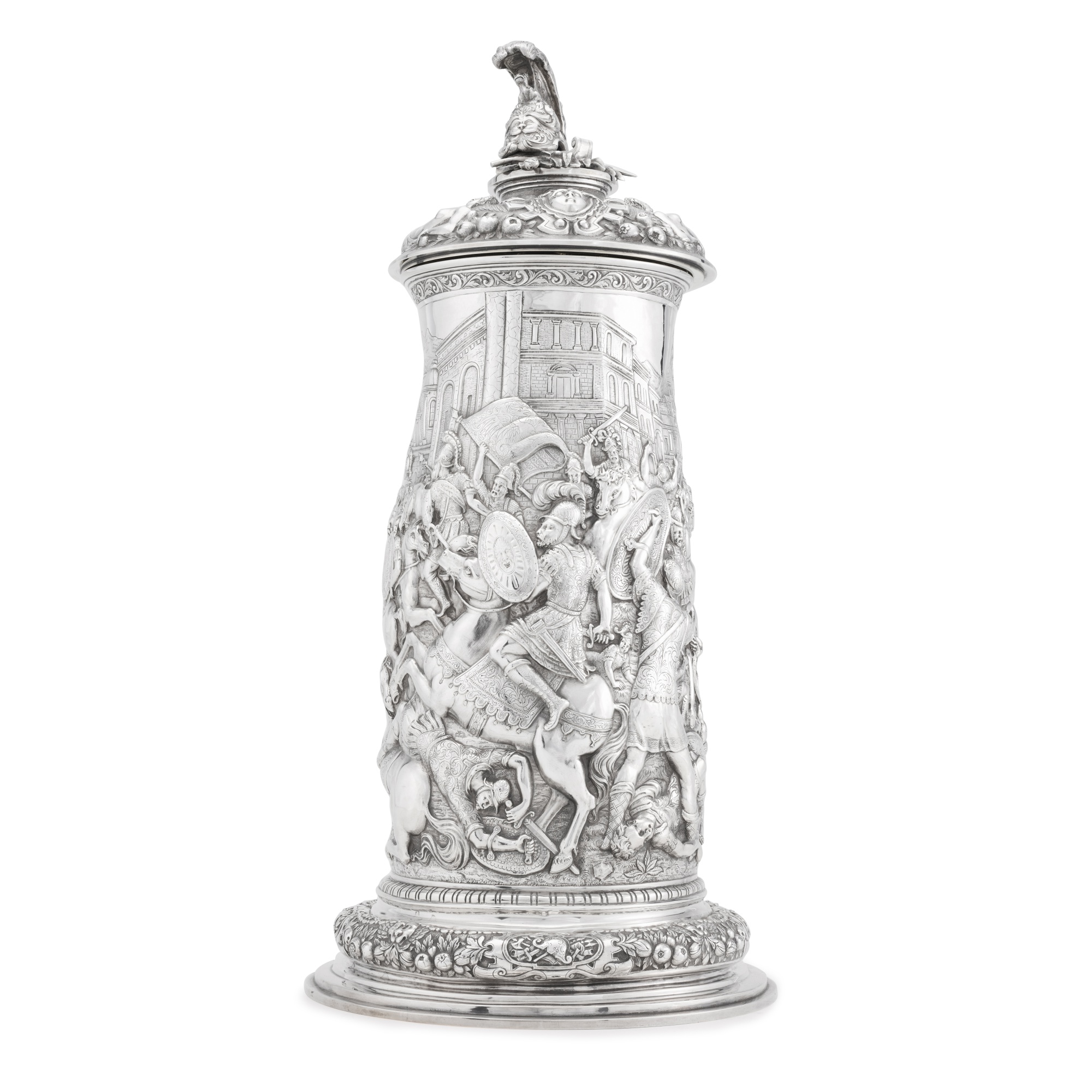 A monumental Victorian silver electrotype tankard, Frederick Elkington ...