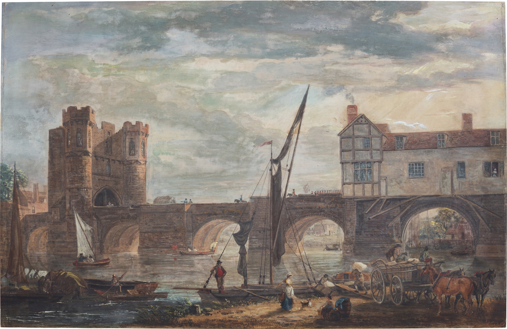 The Old Welsh Bridge, Shrewsbury | Old Master & British Works on Paper ...