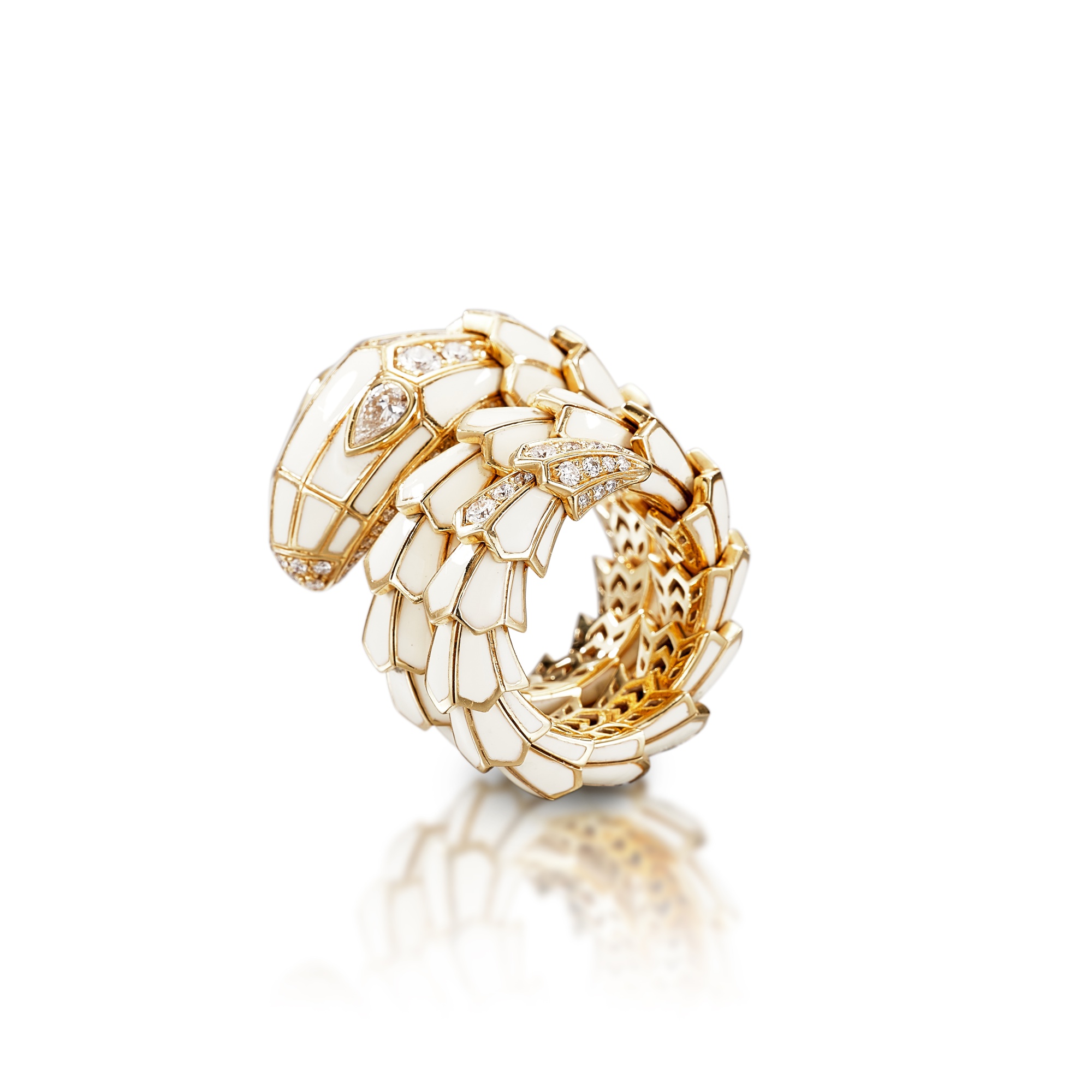 'Serpenti' Enamel and Diamond Ring | 寶格麗 | 'Serpenti' 琺瑯彩 配 鑽石 戒指 ...