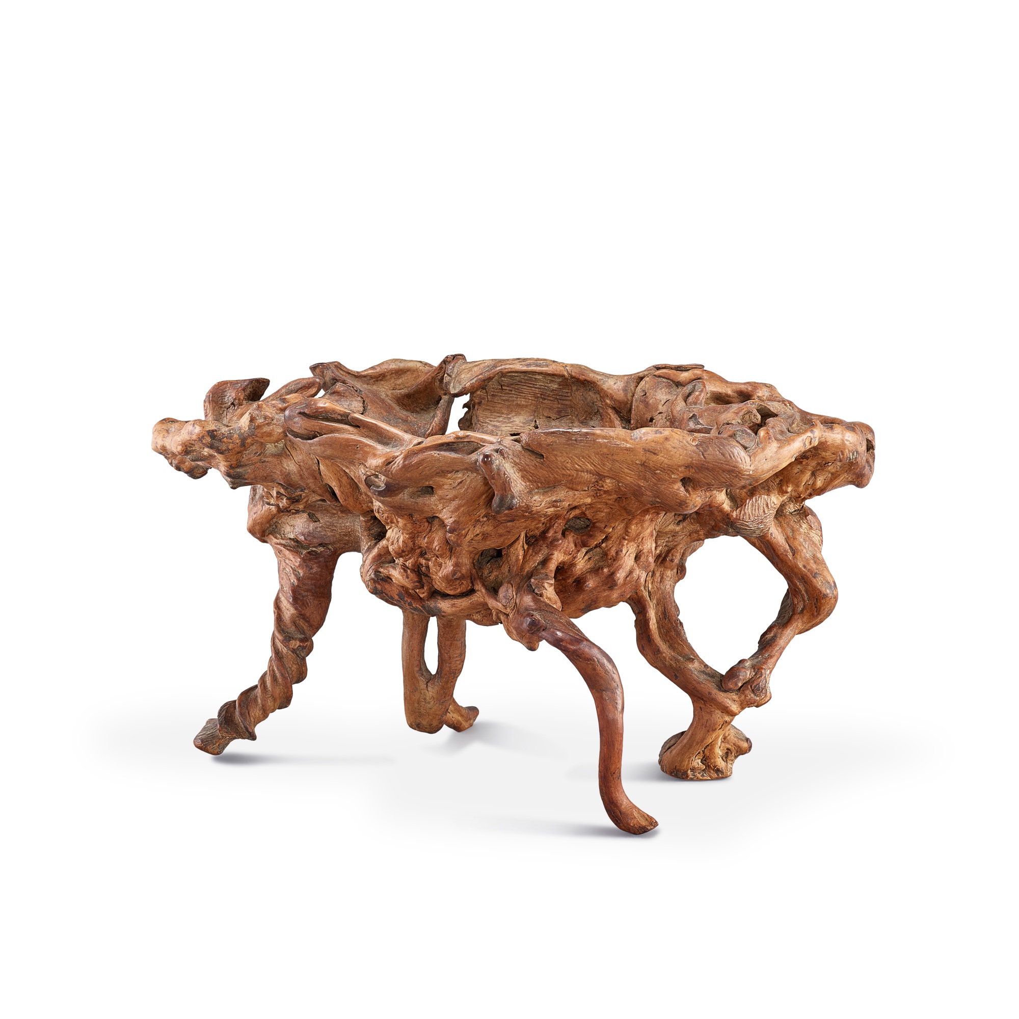 A burlwood root stand, Qing dynasty 清 根瘤座 | Monochrome | 2023 | Sotheby's