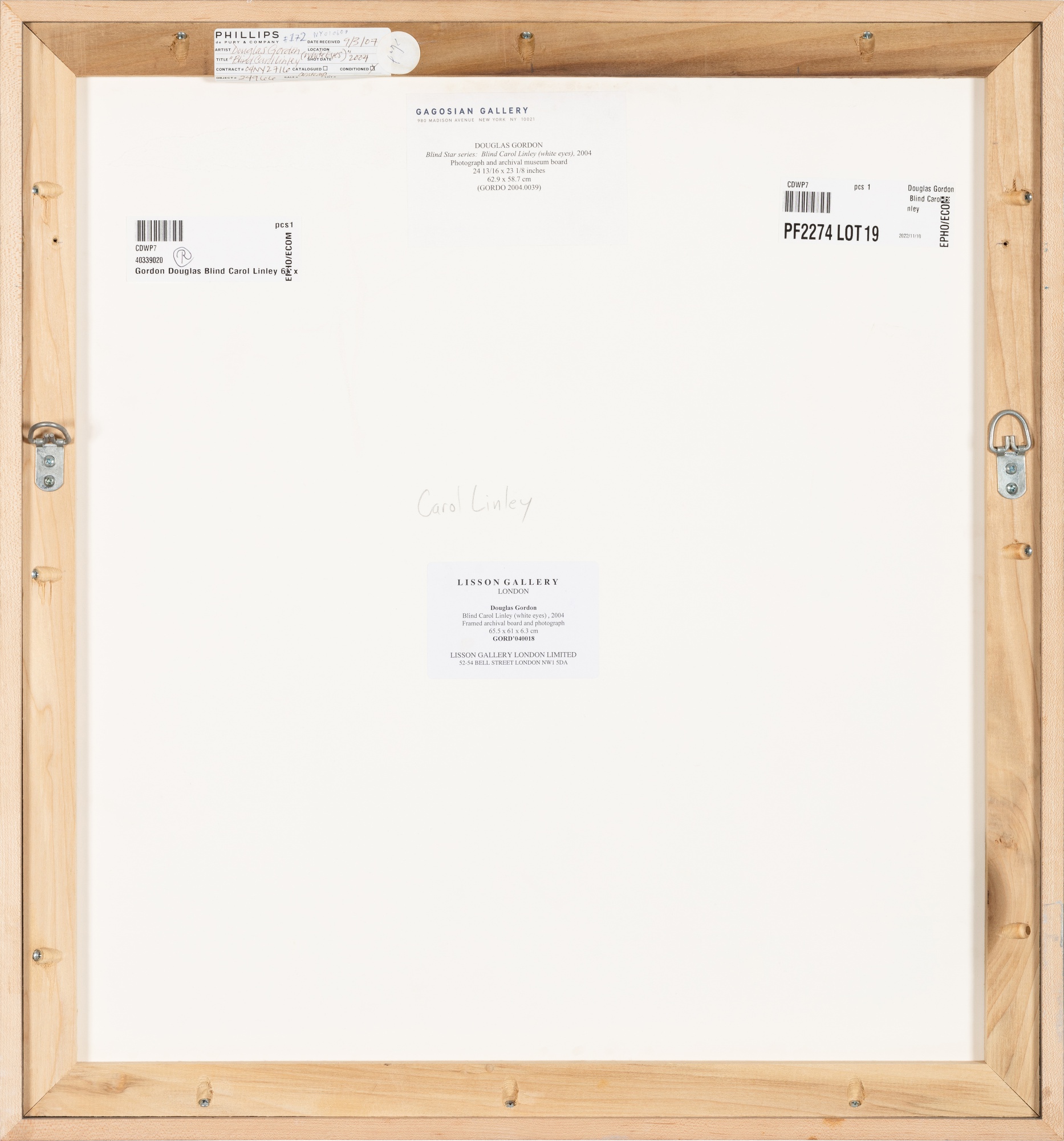 Blind Carol Linley (white eyes) (from Blind Hollywood Stars ...