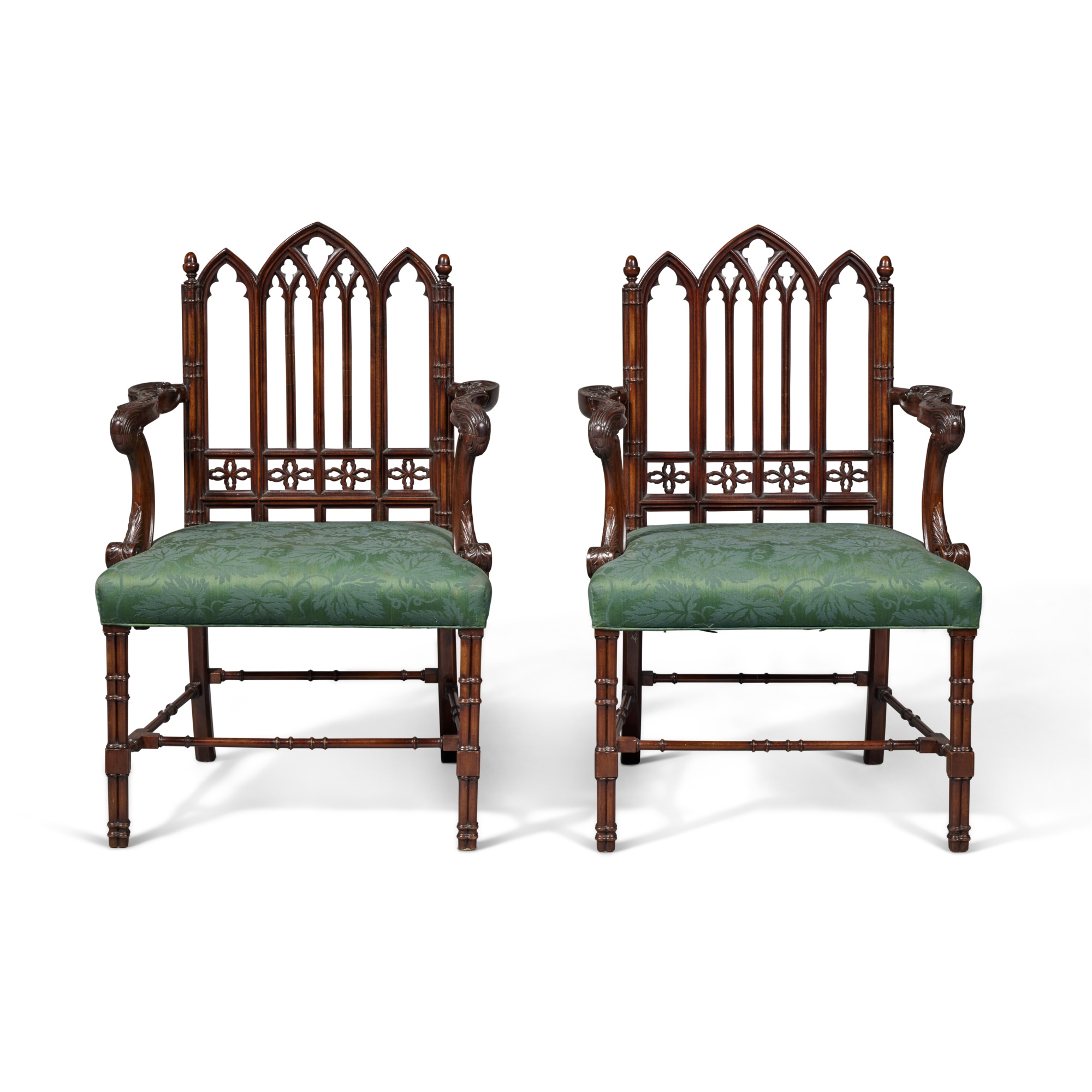A Pair of George III Style Neo-Gothic Mahogany Armchairs | Classic ...
