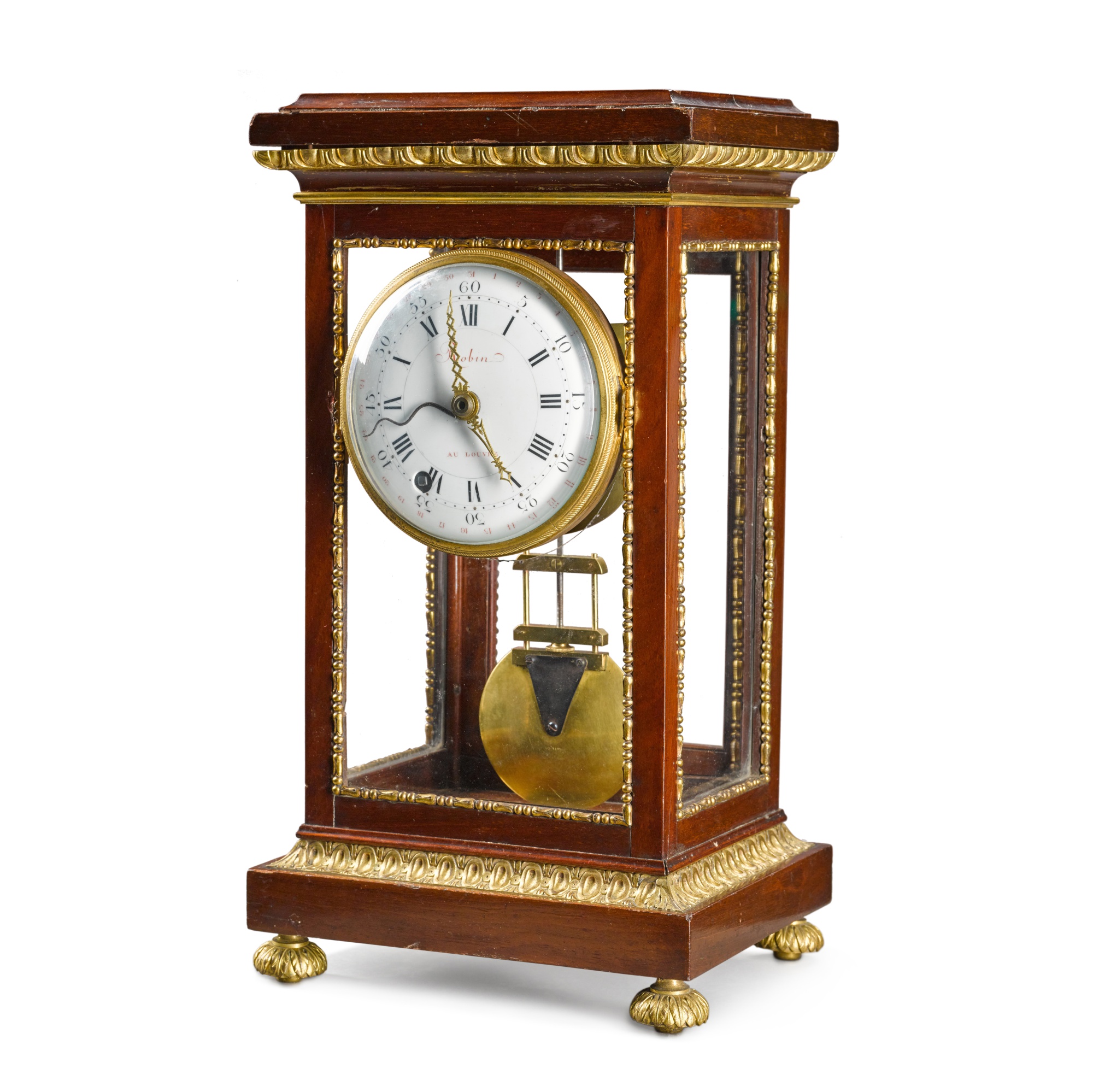 A Louis XVI gilt-mounted mahogany table regulator, late 18th century ...