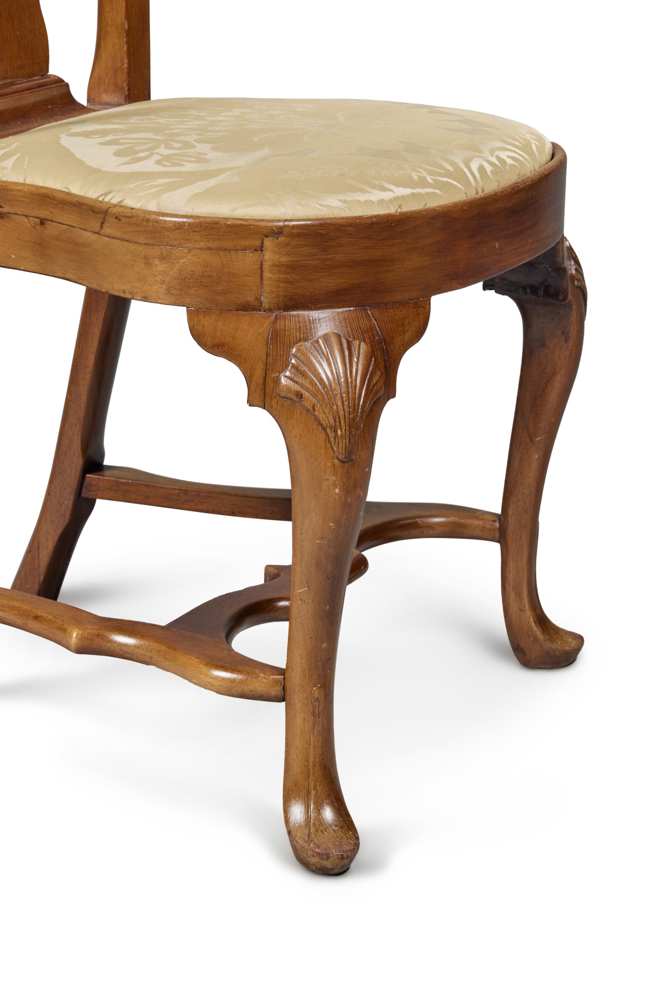 Queen Anne Shell-Carved and Figured Walnut Compass-Seat Side Chair ...