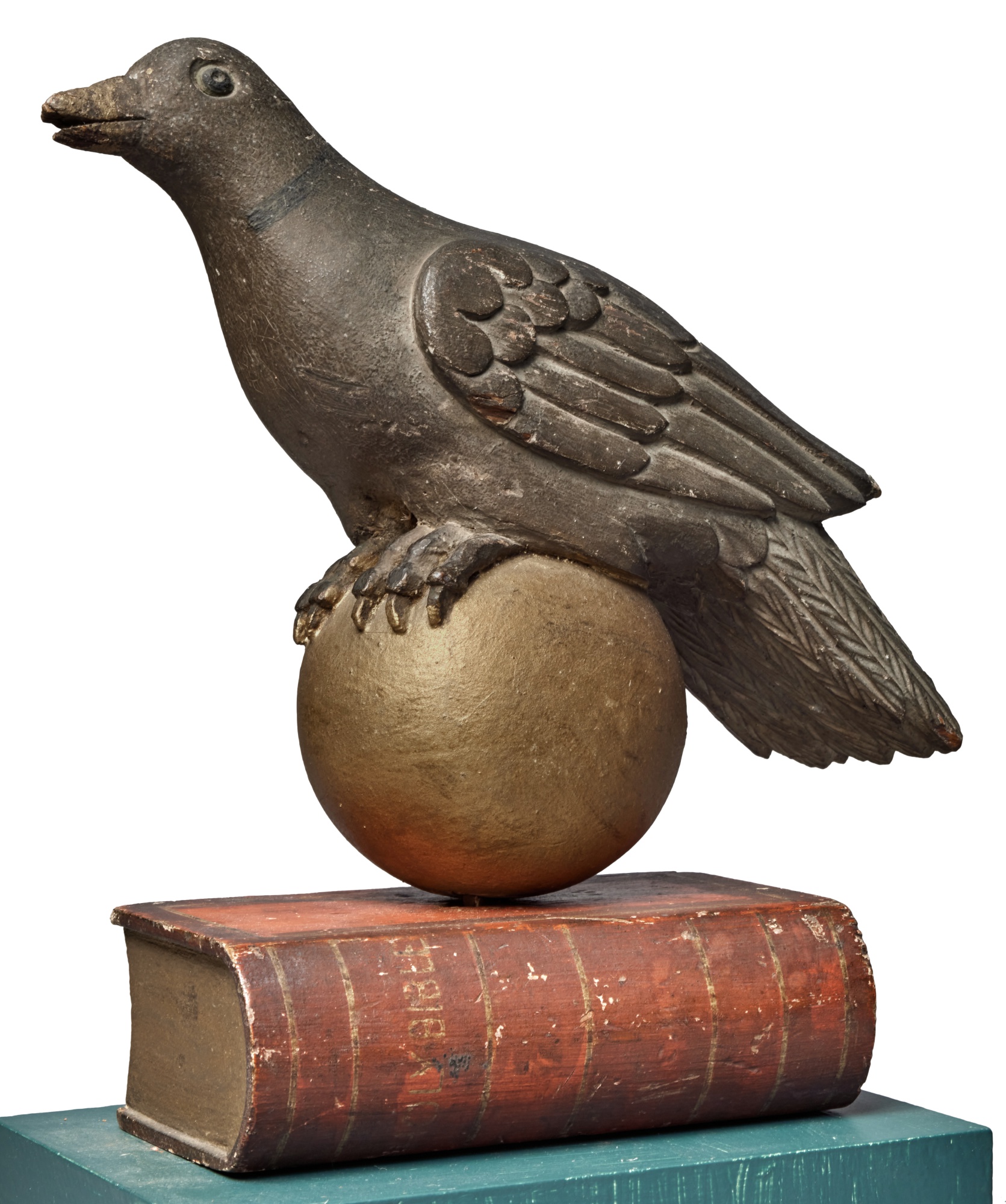 American Polychrome-Paint-Decorated and Carved Wooden Sculpture of a ...