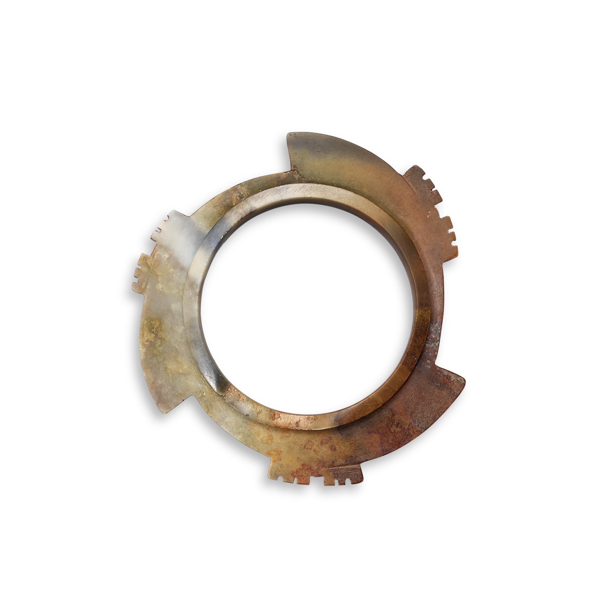 A grey and brown jade notched disc, Shang dynasty 商 灰玉牙璧 | CHINA / 5000 ...