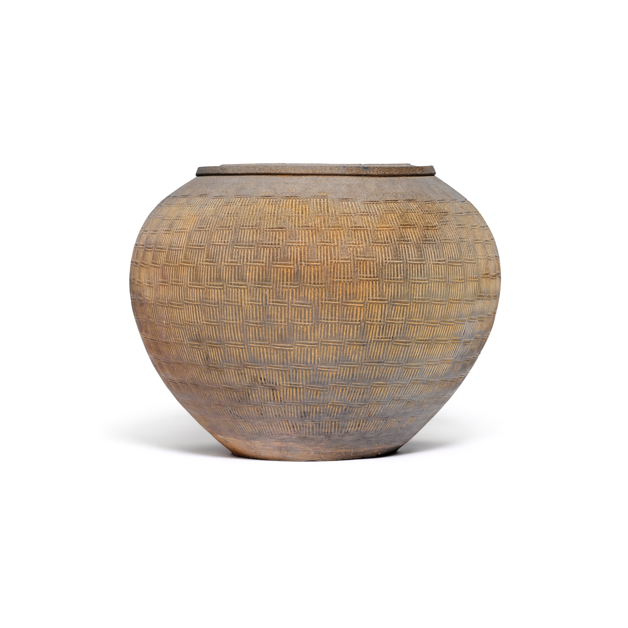 A large impressed-design grey pottery jar, Warring States period | 戰國 ...