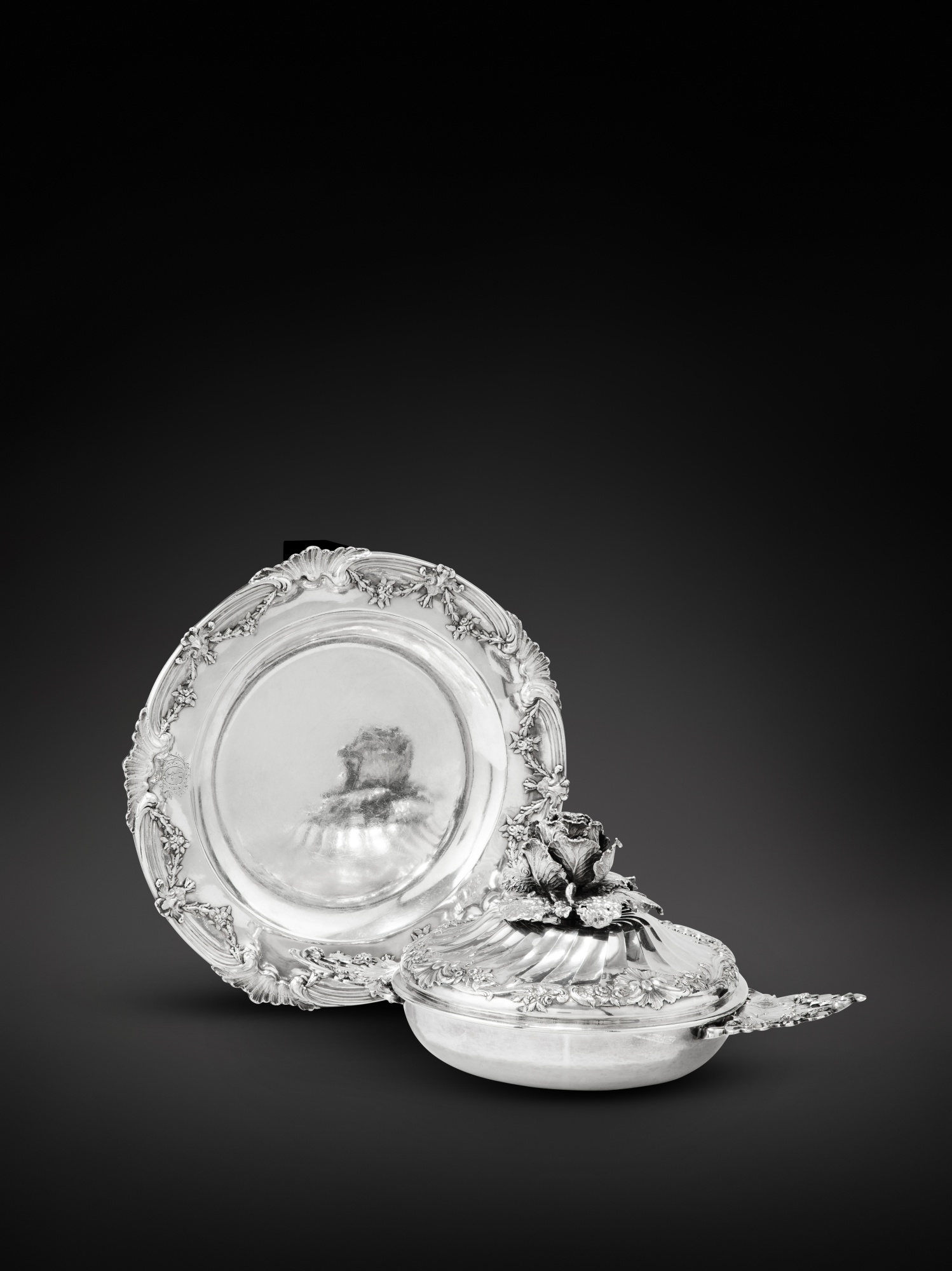 A silver covered ecuelle and stand, Louis II Samson, Toulouse, 1772 ...