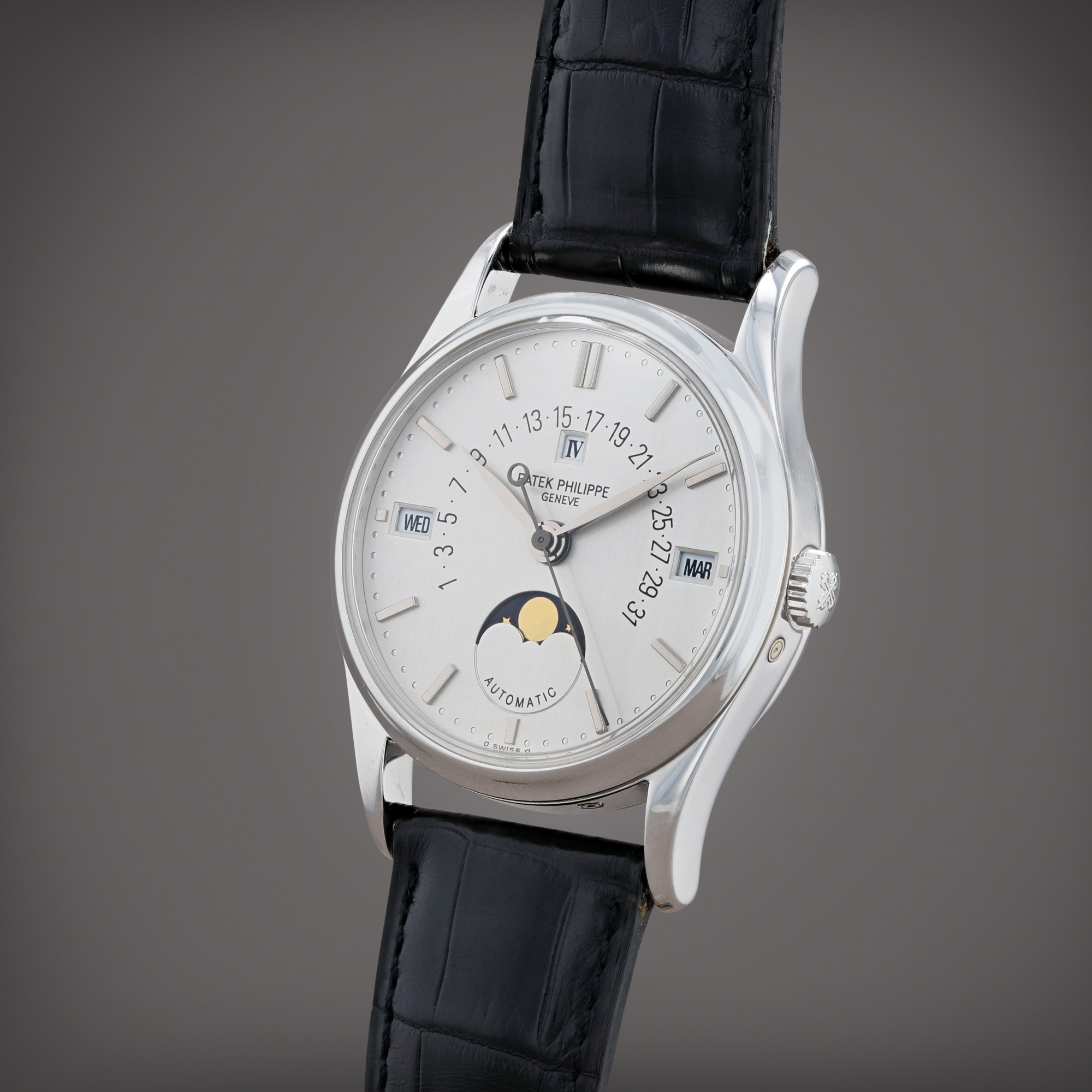 Reference 5050P A platinum perpetual calendar wristwatch with ...