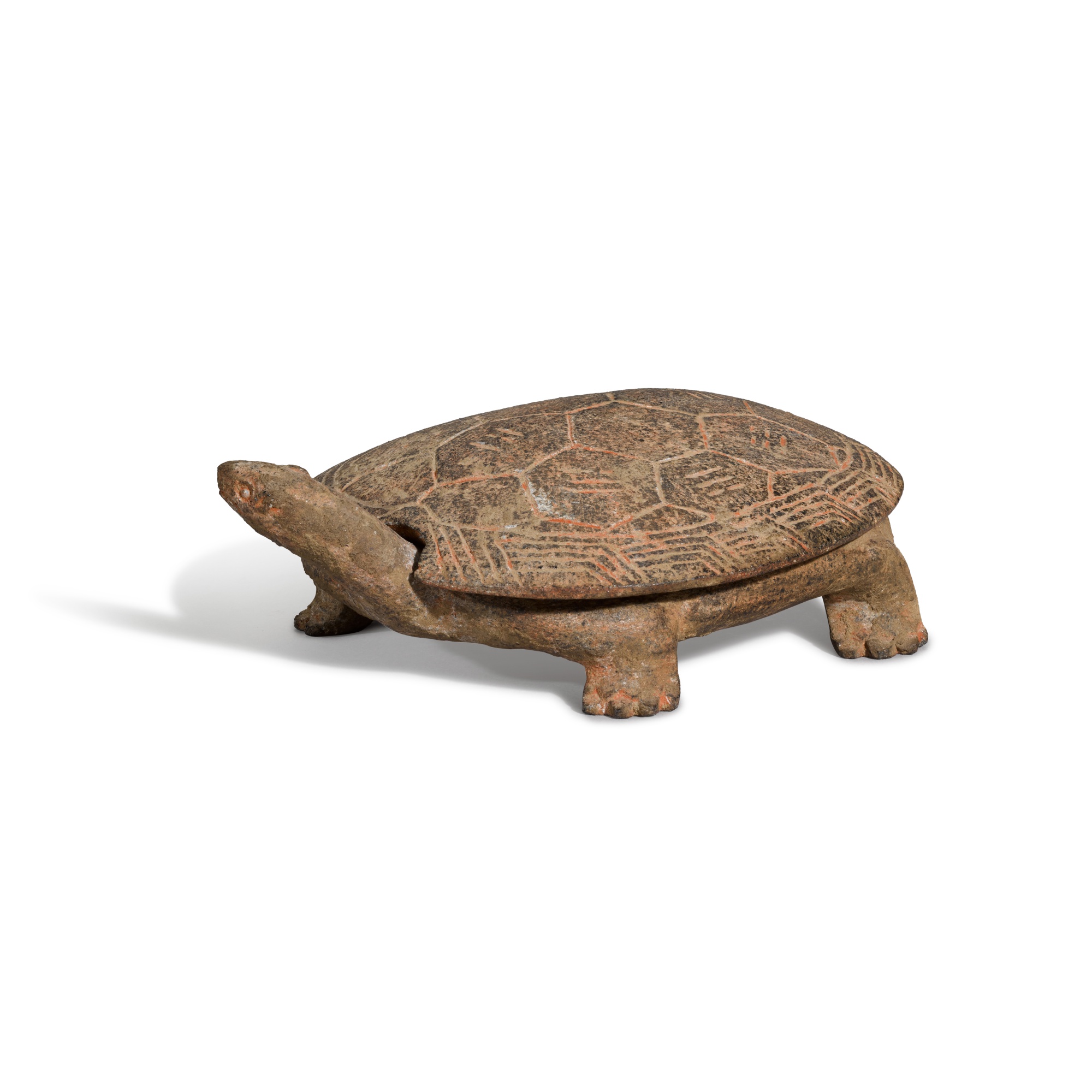 A tortoise-form pottery inkstone and cover, Eastern Han dynasty/Six ...