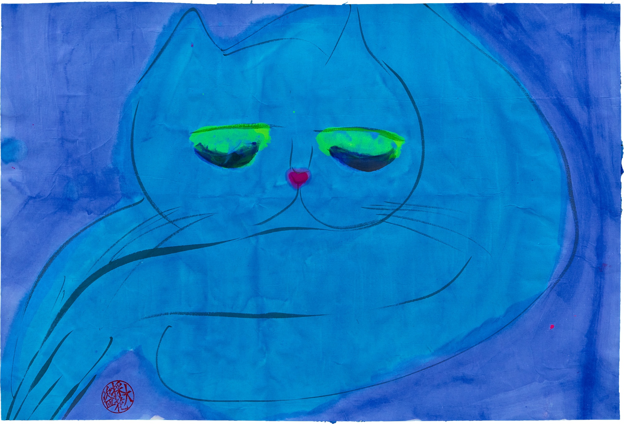 Walasse Ting 丁雄泉 | Blue cat 藍貓 | Eclectic II | 2022 | Sotheby's