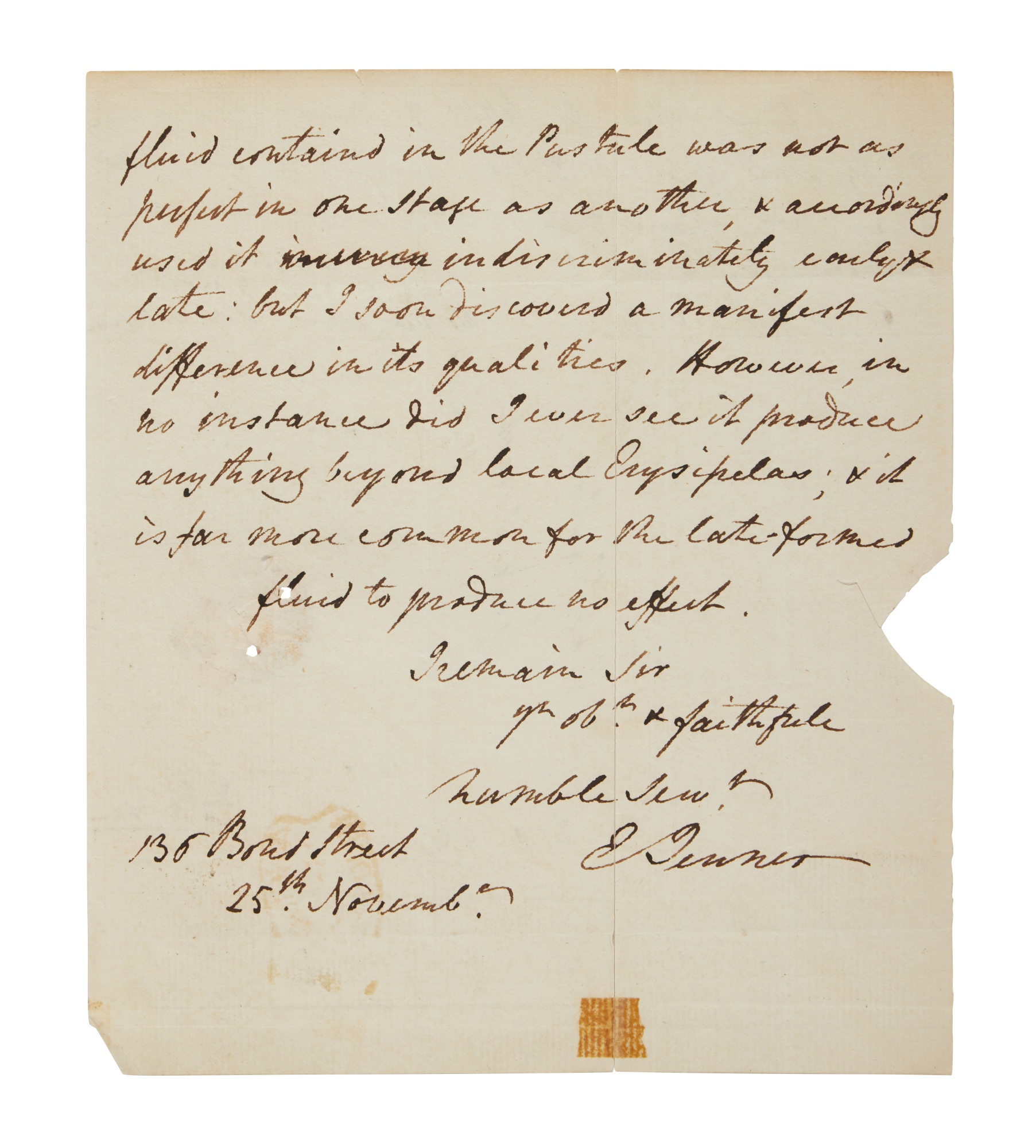 Jenner, Edward | A second extraordinary letter by Jenner to Wollaston ...