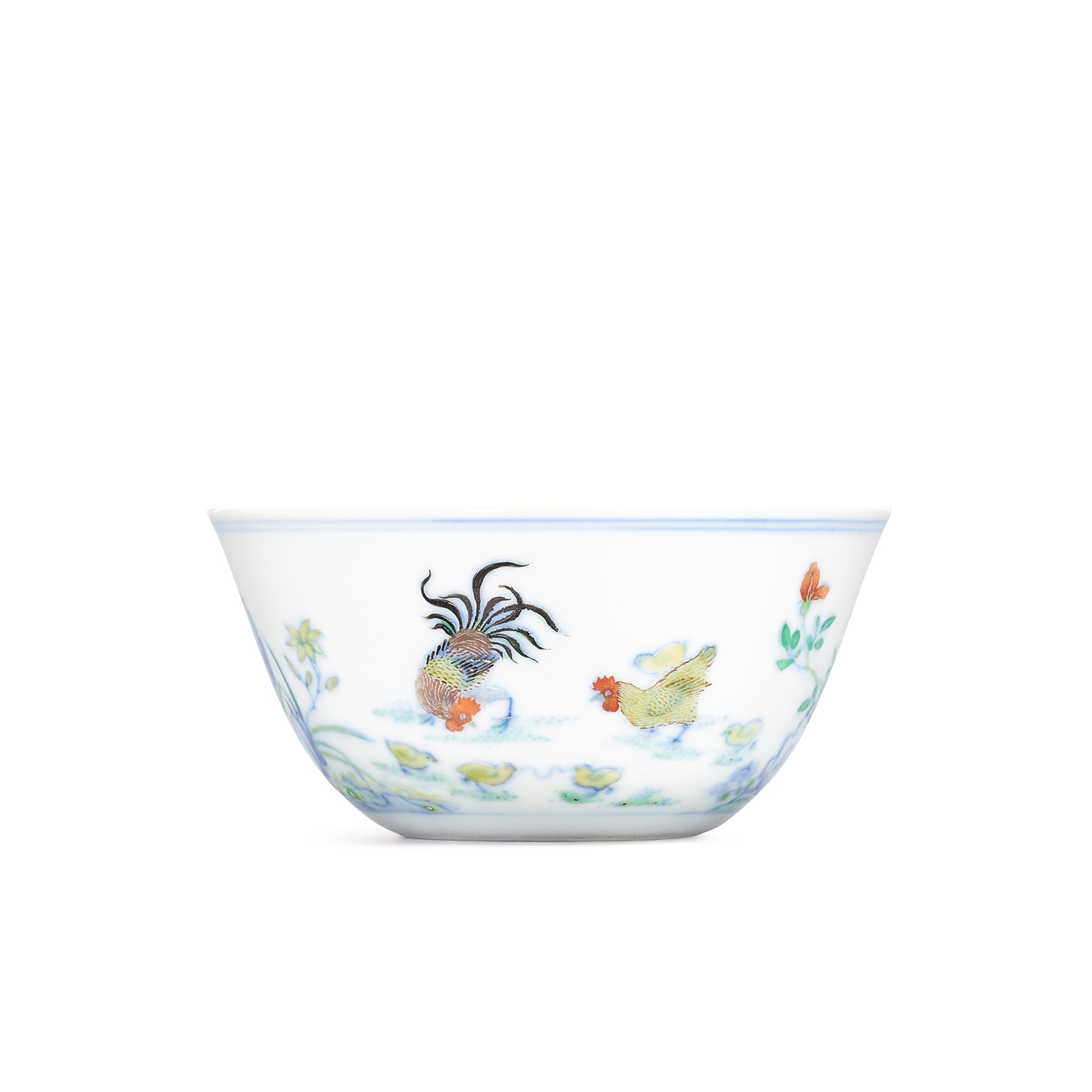 A fine and exquisite doucai 'chicken' cup, Mark and period of Yongzheng ...
