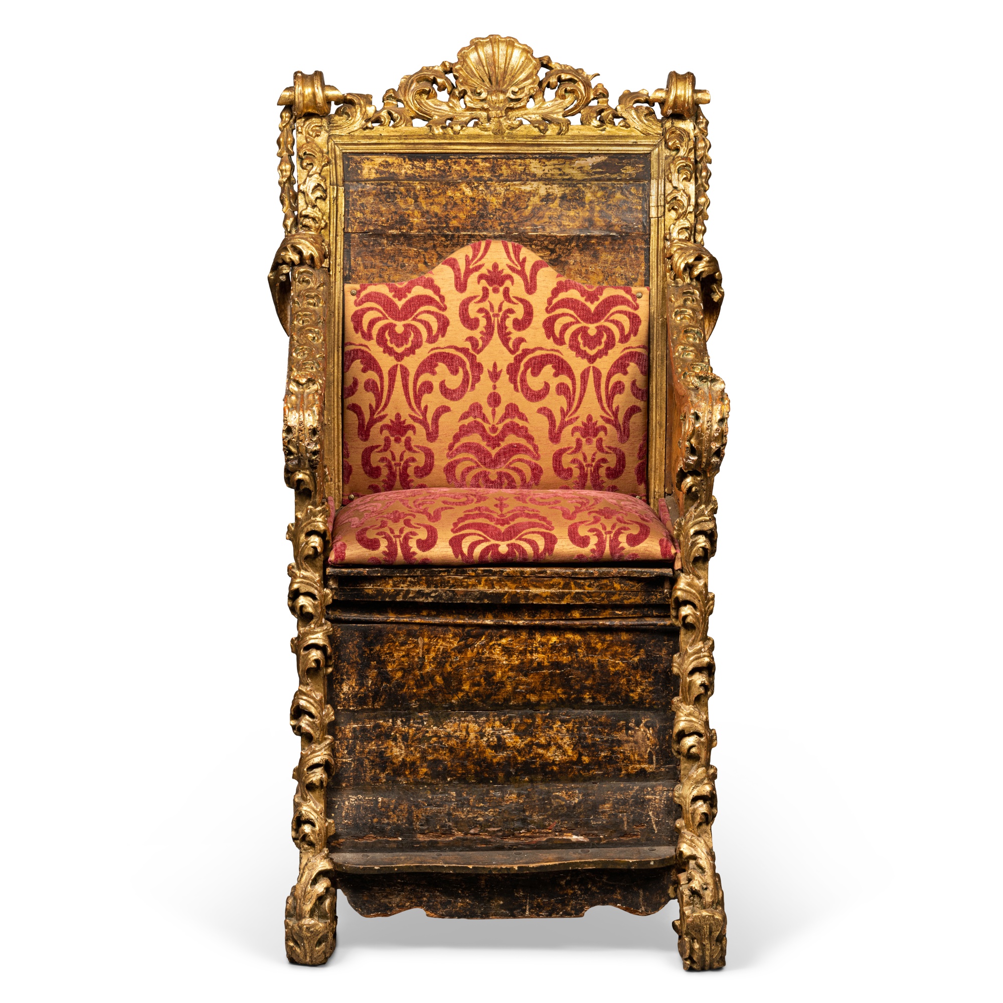An Italian Baroque Carved Giltwood Circumcision Chair, Marches region ...