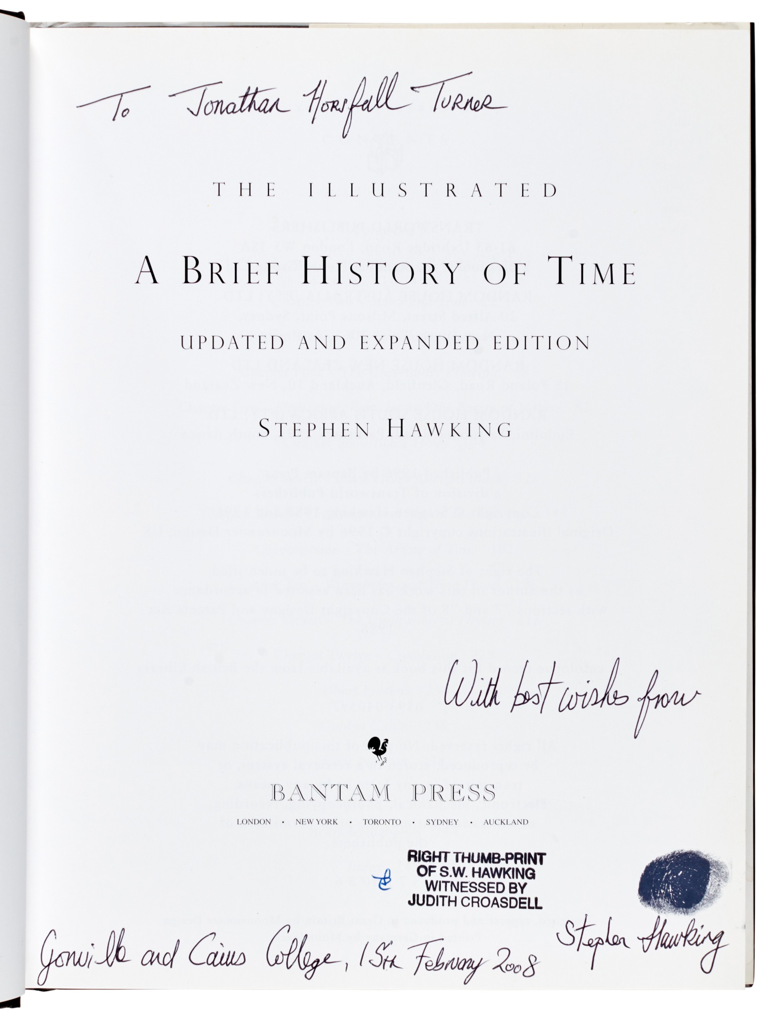 Hawking | The Illustrated A Brief History of Time, London, 1996 ...