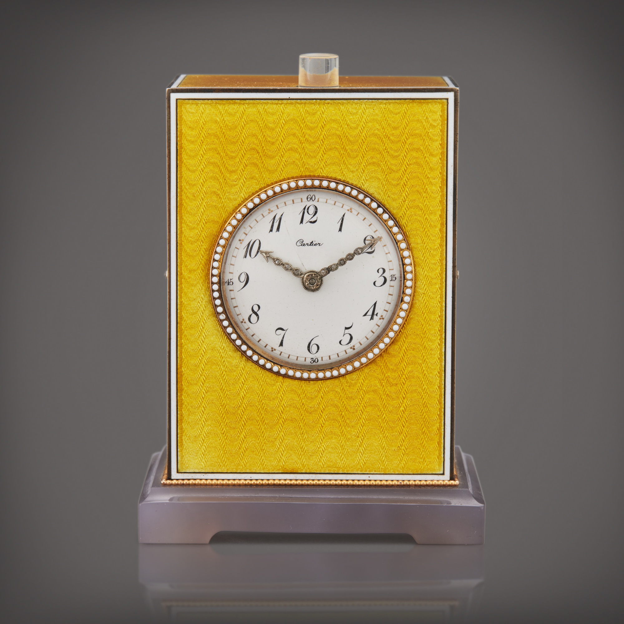 A silver and enamel minute repeating desk timepiece, Circa 1915 ...