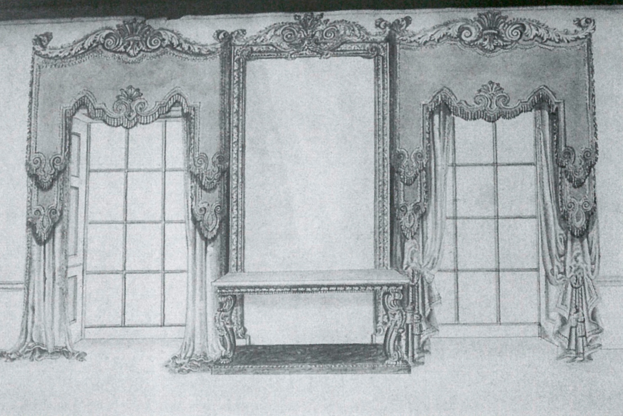 An extraordinary pair of large late Regency carved giltwood scrolled ...